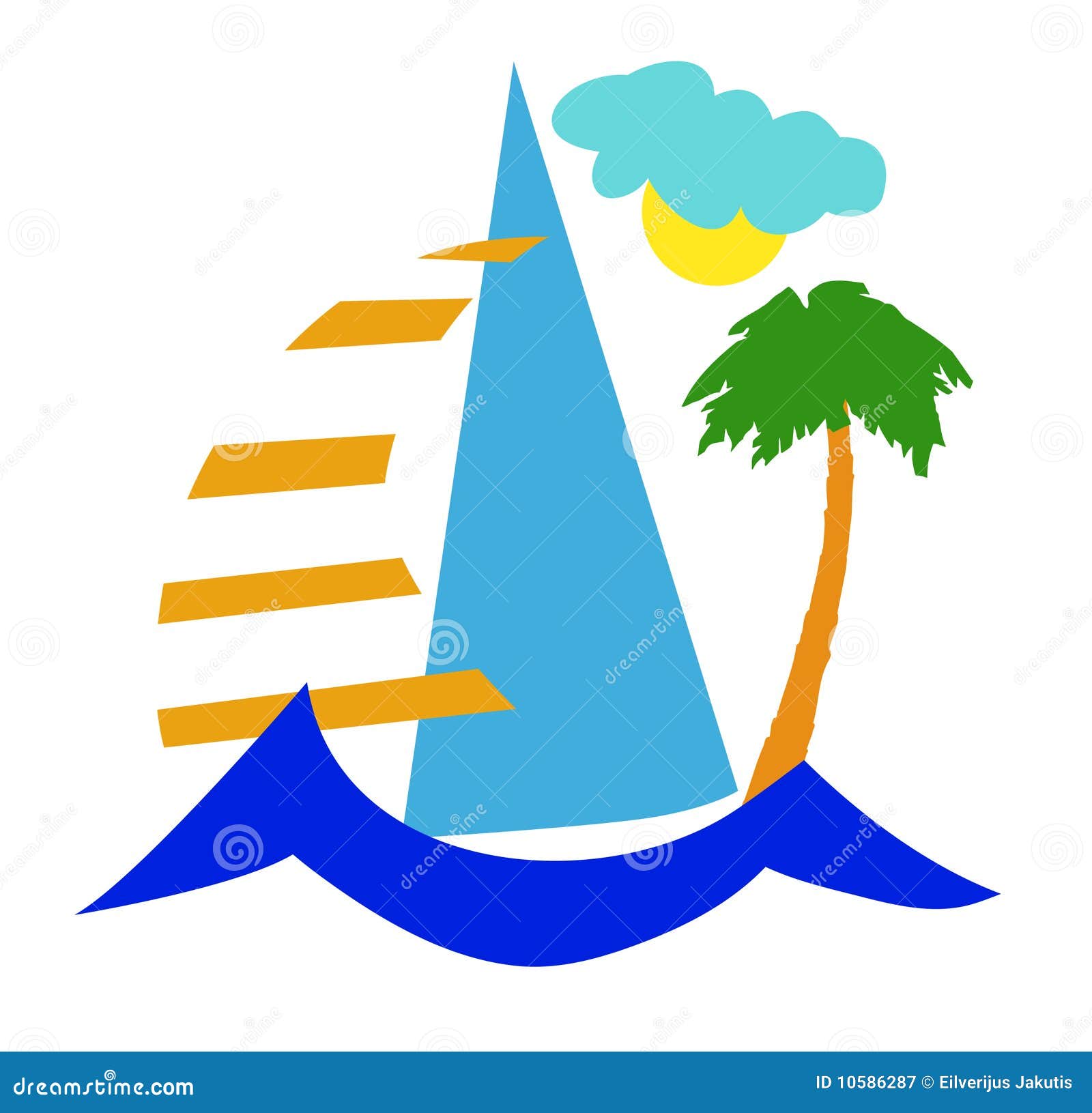 Symbol of rest. stock vector. Illustration of sail, traveling - 10586287