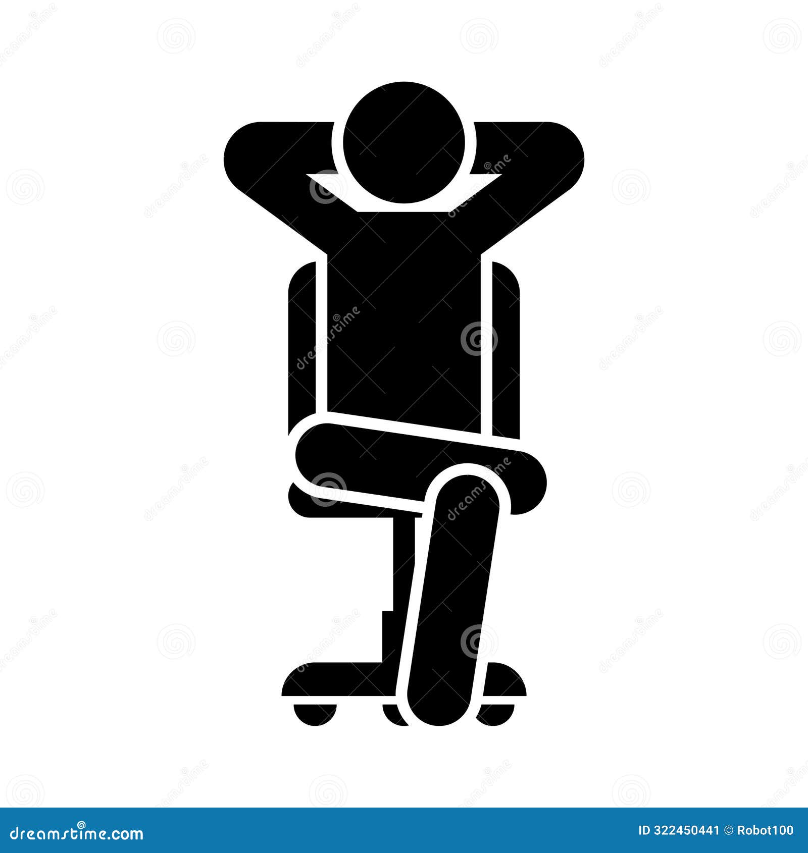 Symbol of Rest at Work. Sign Man Sits on Chair Stock Illustration ...