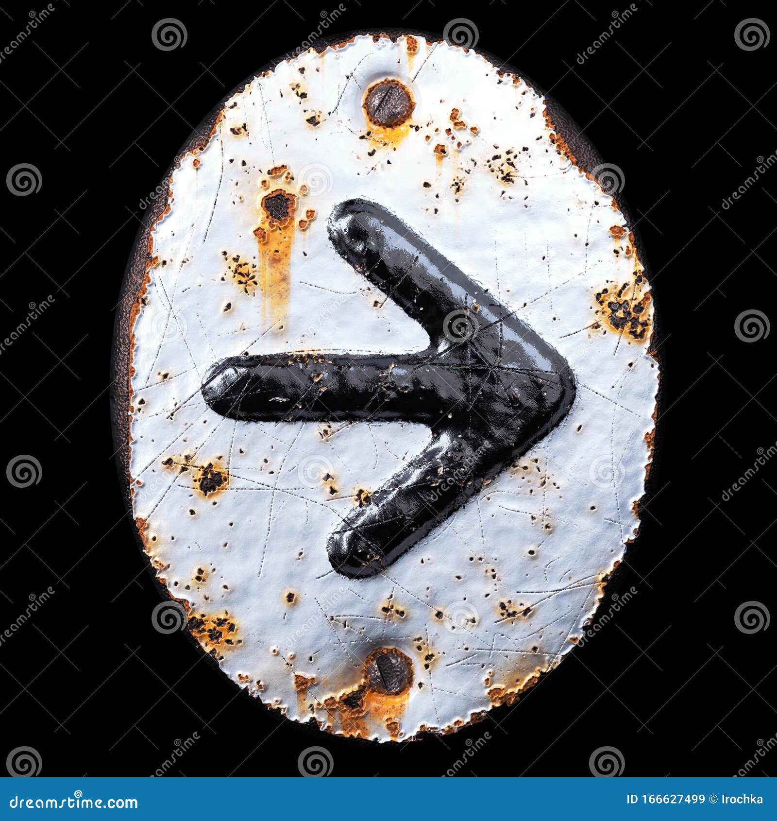 Symbol Right Arrow Made of Forged Metal on the Background Fragment of a ...