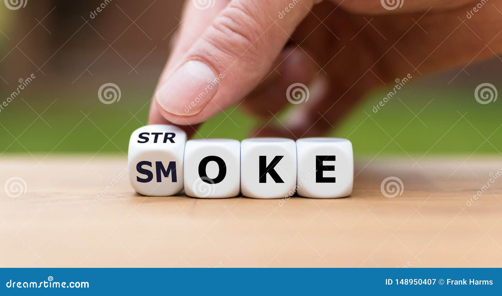 Symbol for the Risk of Smoking. Hand Turns a Dice and Changes the Word ...