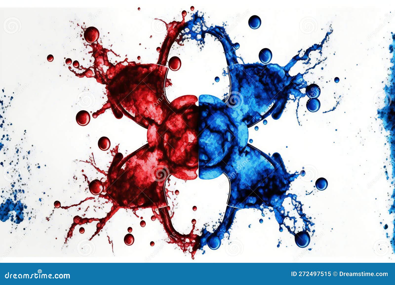 Symbol of Rivalry and Struggle or Merging of a Compound, Abstract ...