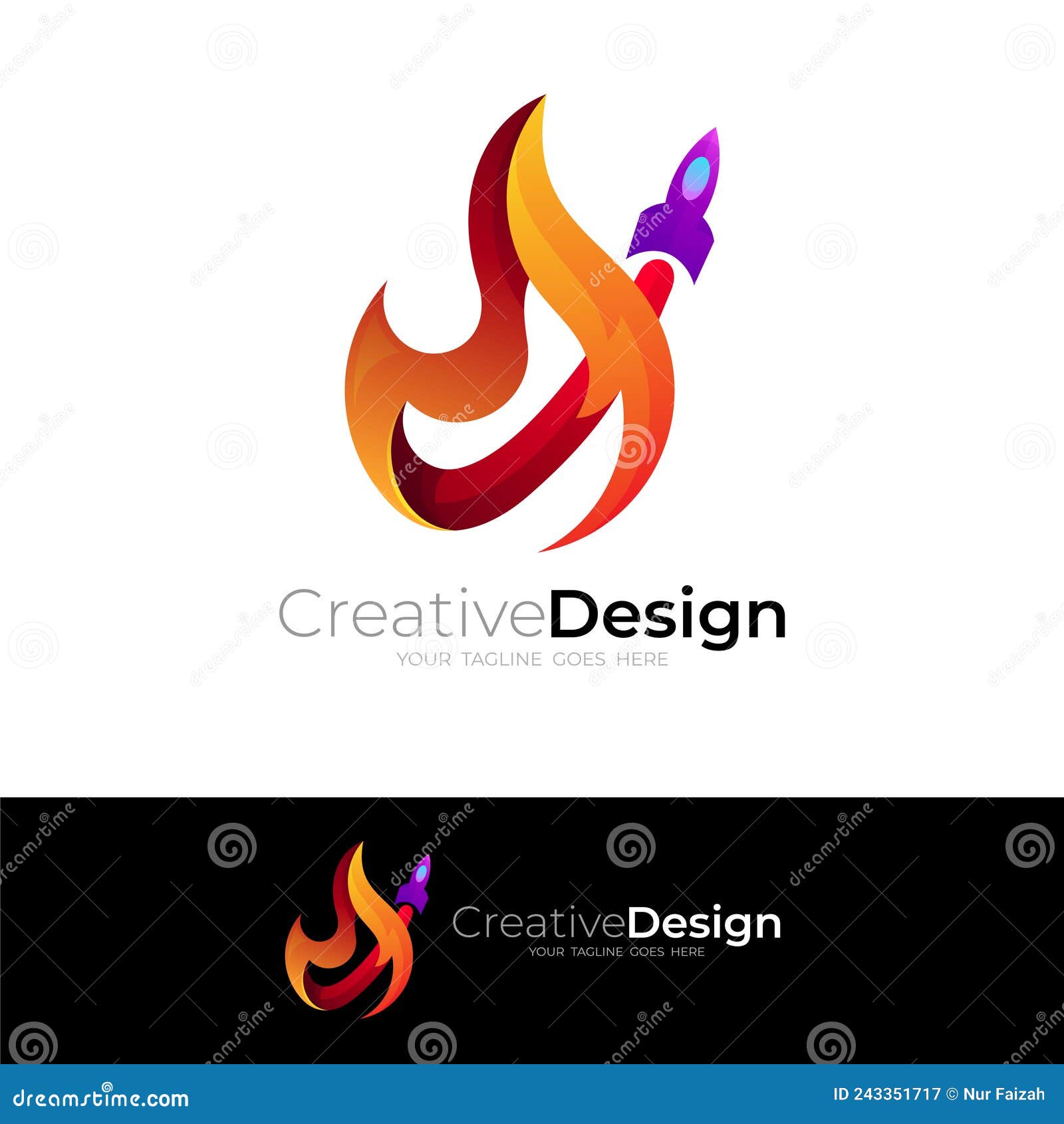 Symbol Rocket Logo and Fire Design Illustration, Red Logos Stock Vector ...