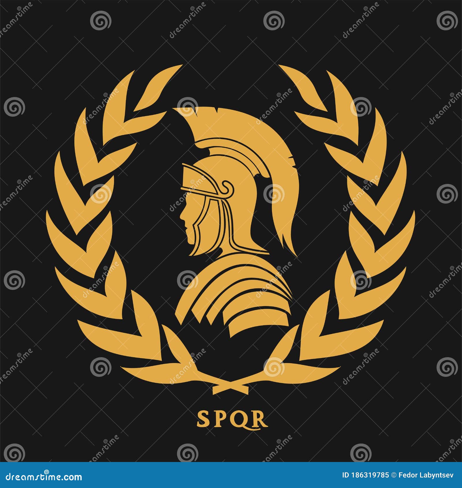 Symbol Roman Warrior in a Laurel Wreath Stock Vector - Illustration of ...