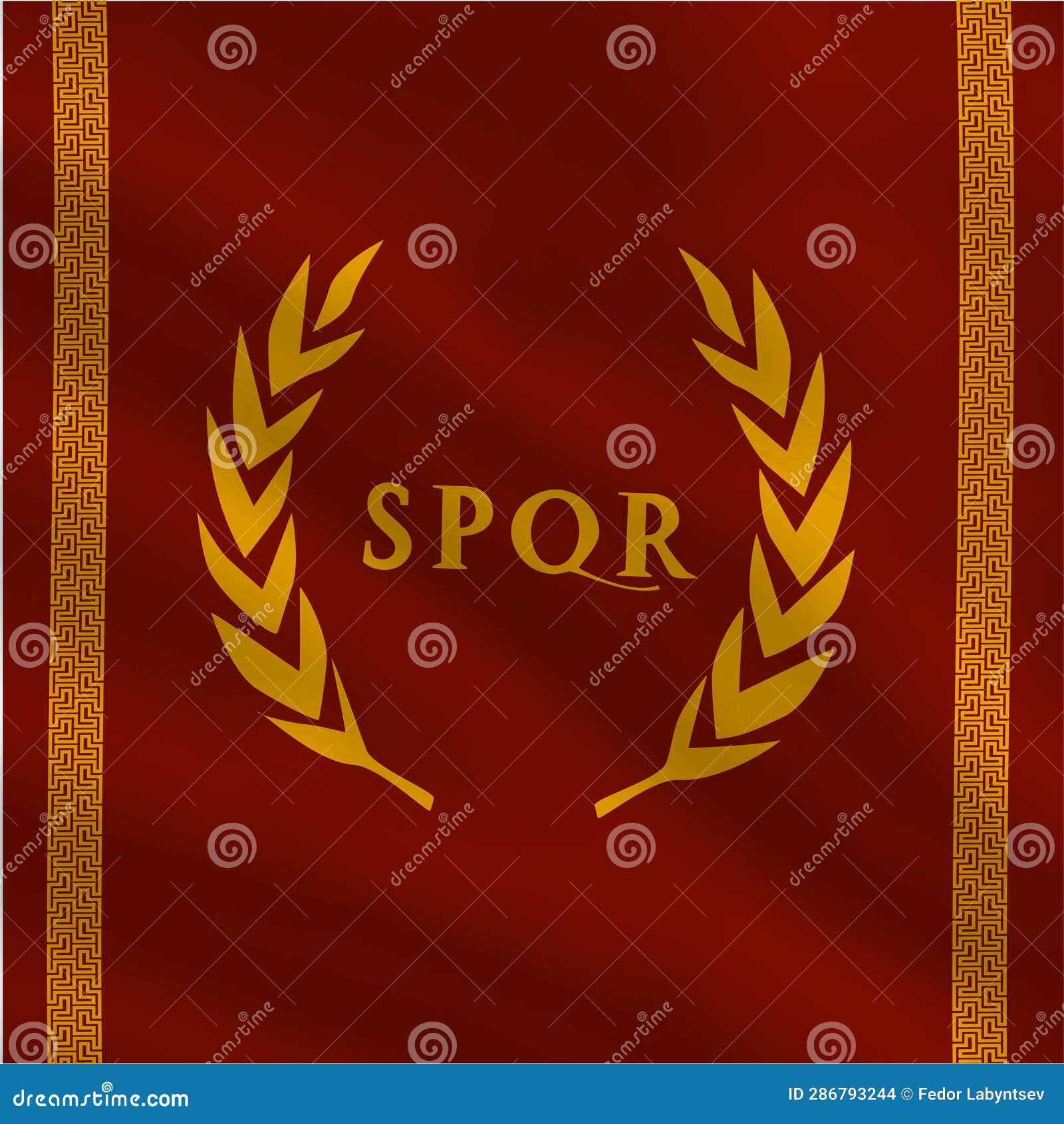 Symbol of Rome on a Red Gold Flag Stock Vector - Illustration of ...