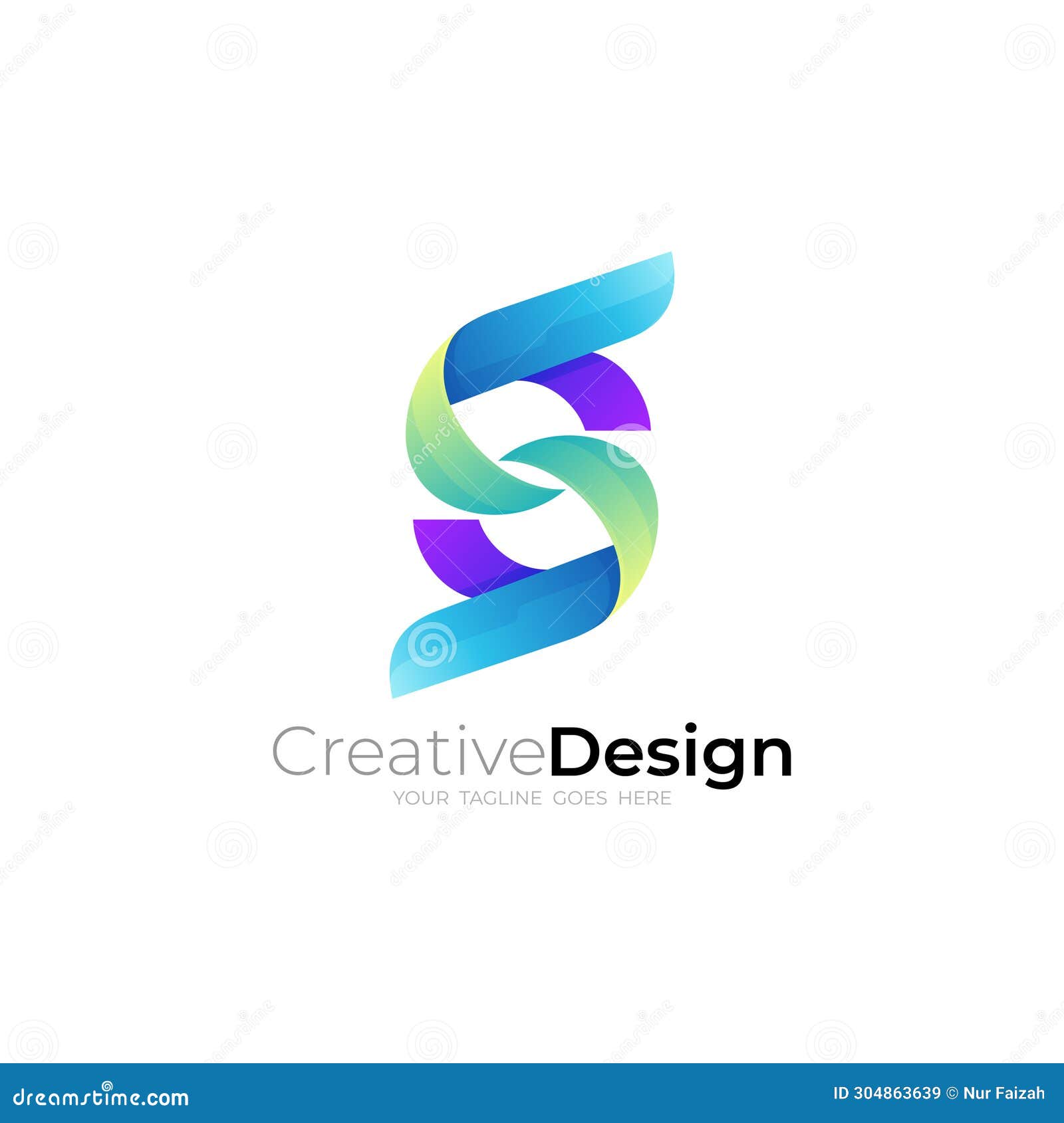 Symbol S Logo with Blue Color, 3d Style Design Stock Vector ...