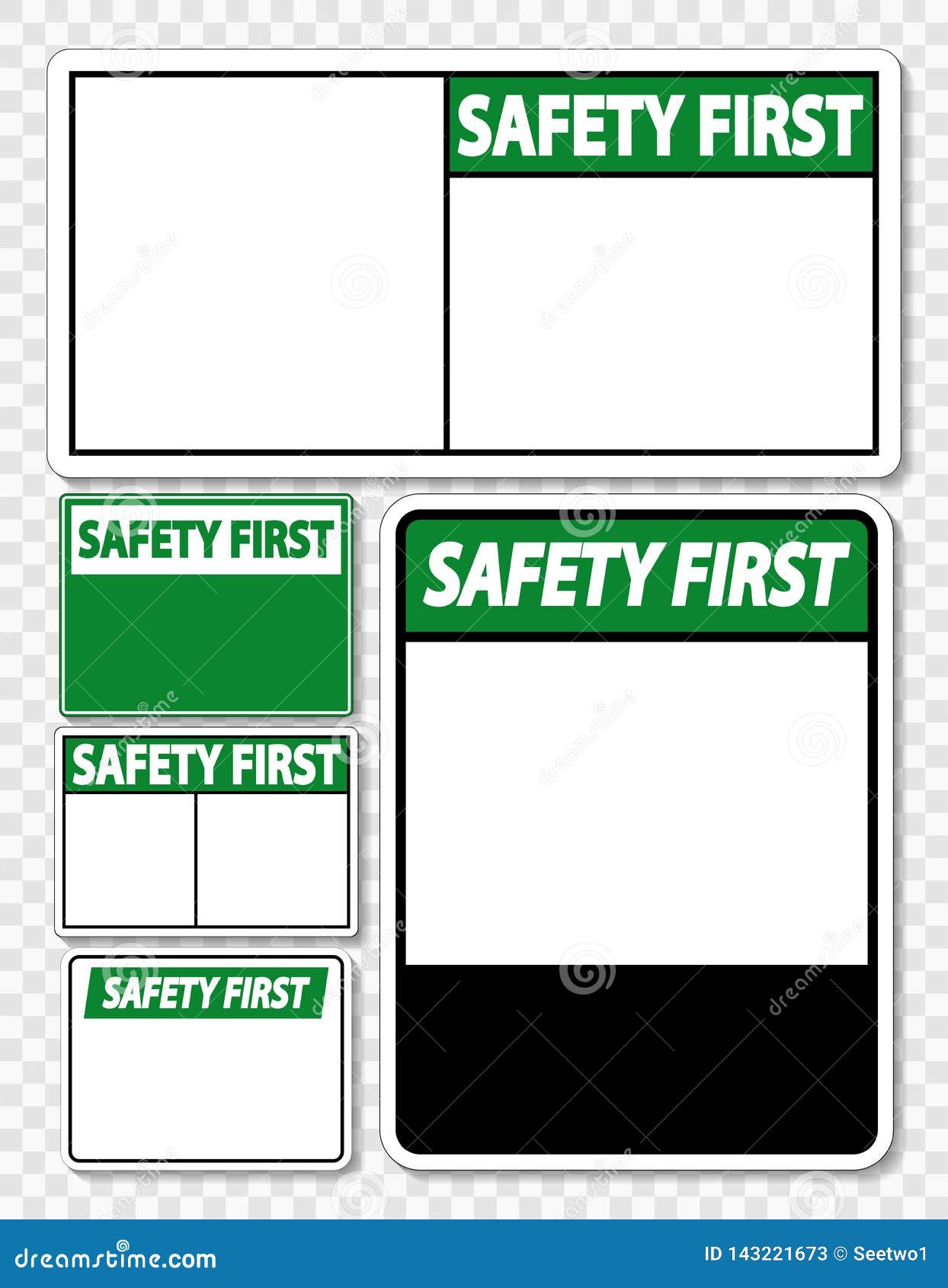 Symbol Safety First Sign Label on Transparent Background Stock Vector ...