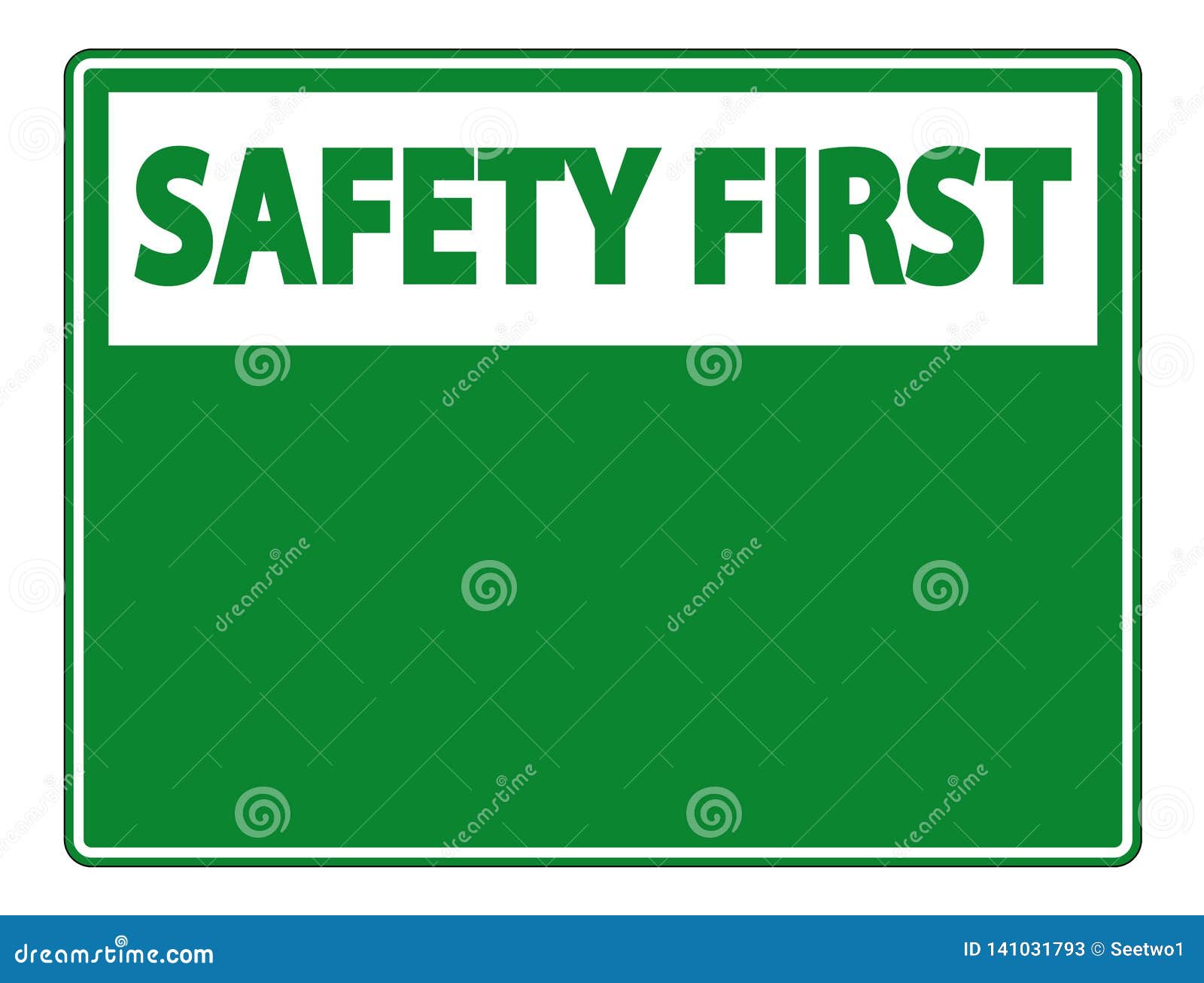 Symbol Safety First Sign Label on White Background Stock Vector ...