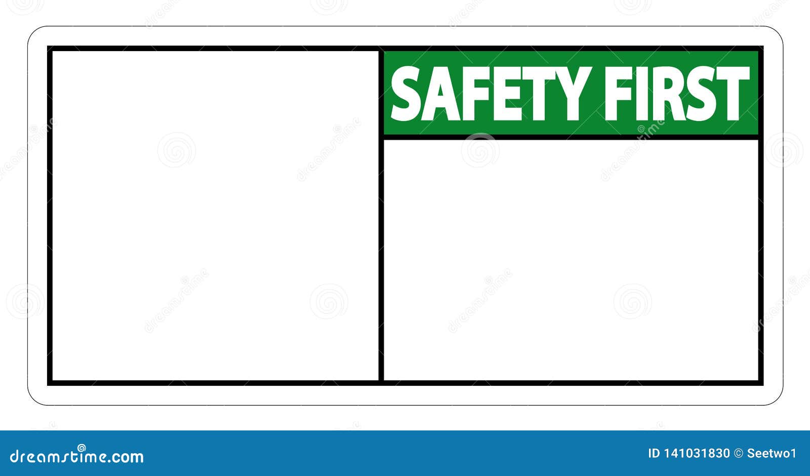 Symbol Safety First Sign Label on White Background Stock Vector ...