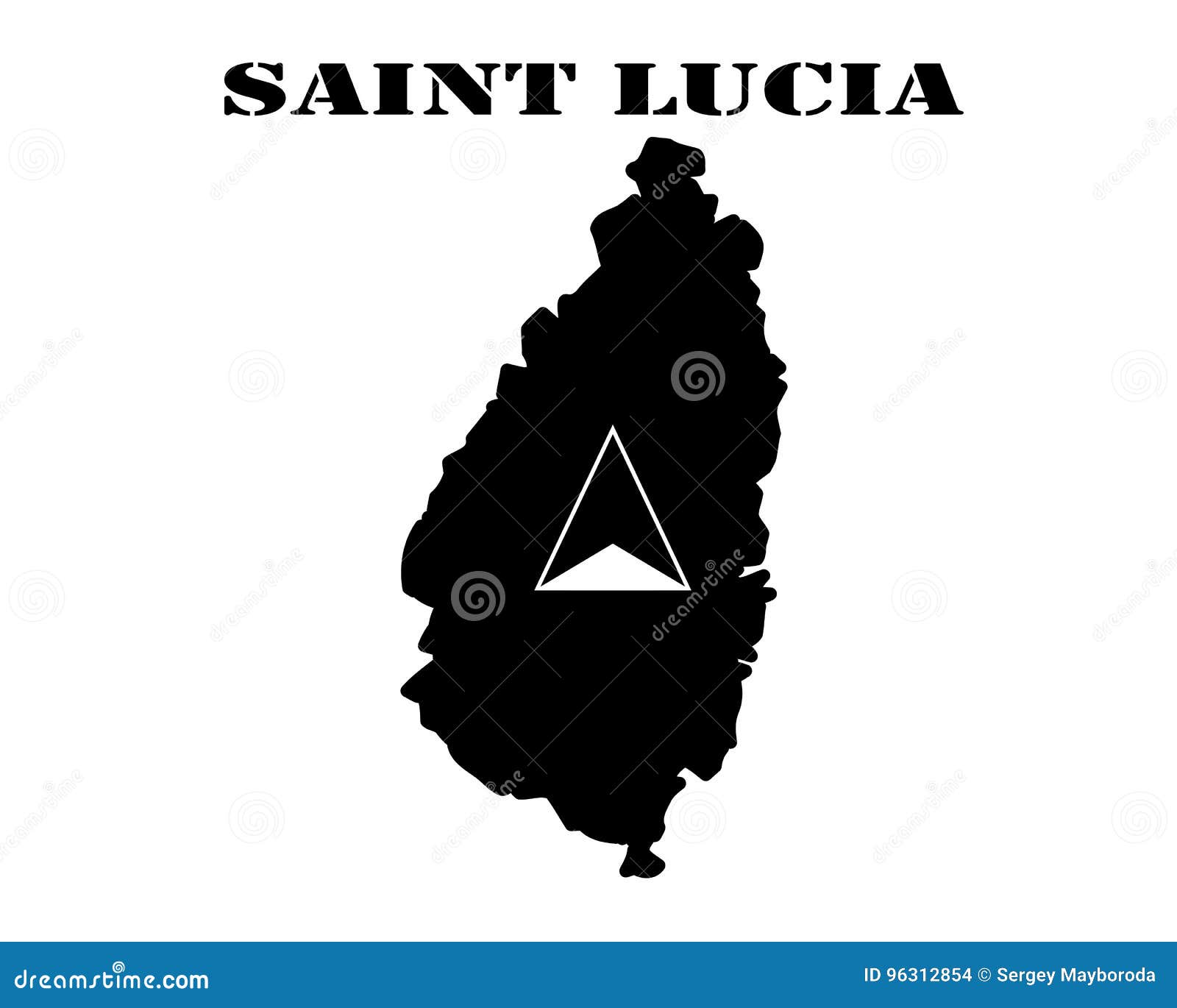 Symbol of Saint Lucia and Map Stock Vector - Illustration of saint ...