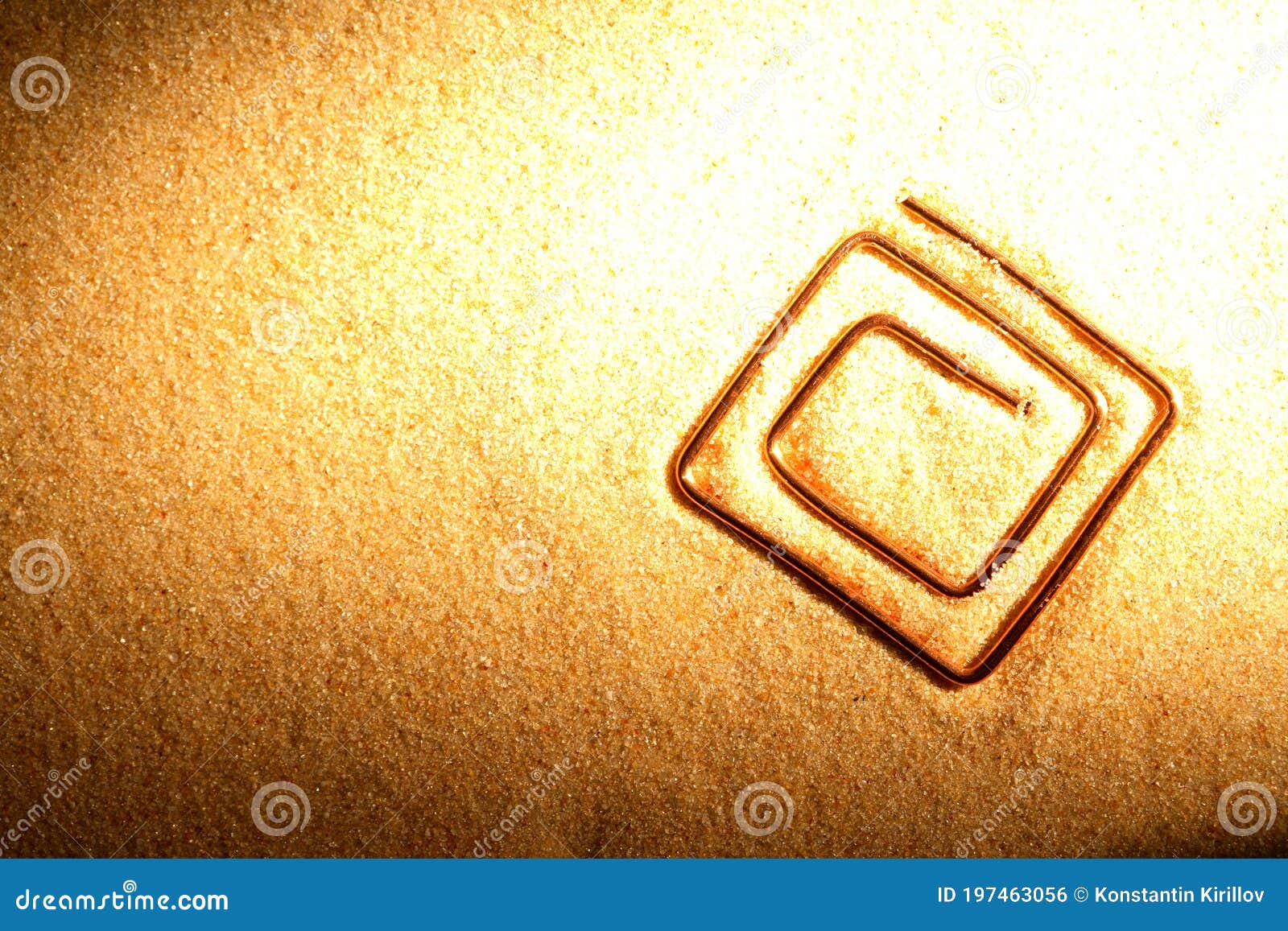 Symbol on Sand stock photo. Image of texture, copper - 197463056