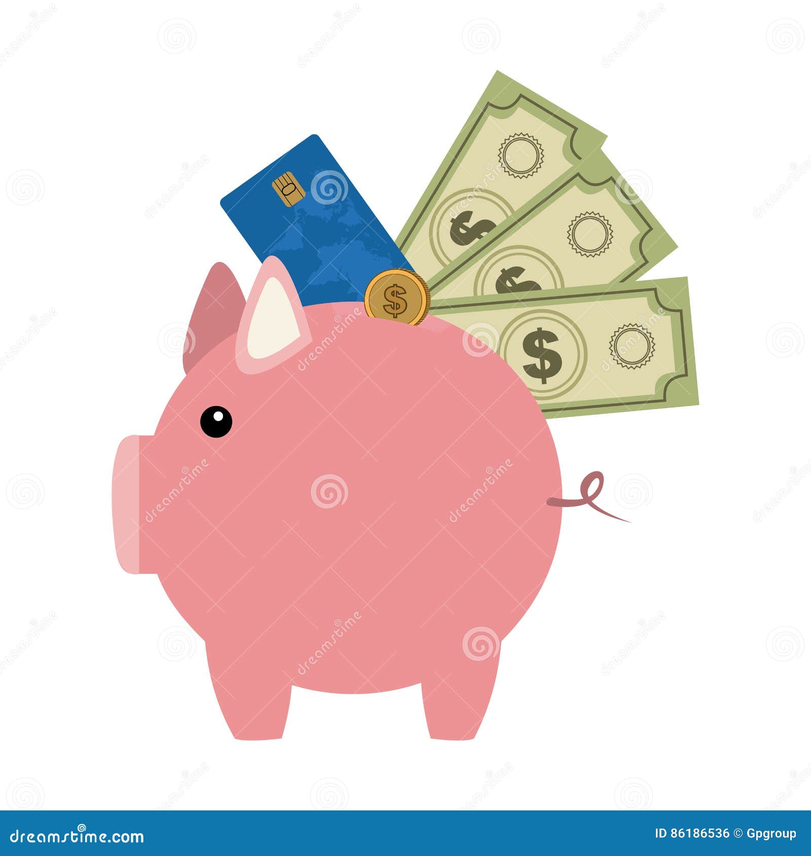 Symbol save money pig icon stock illustration. Illustration of invest ...