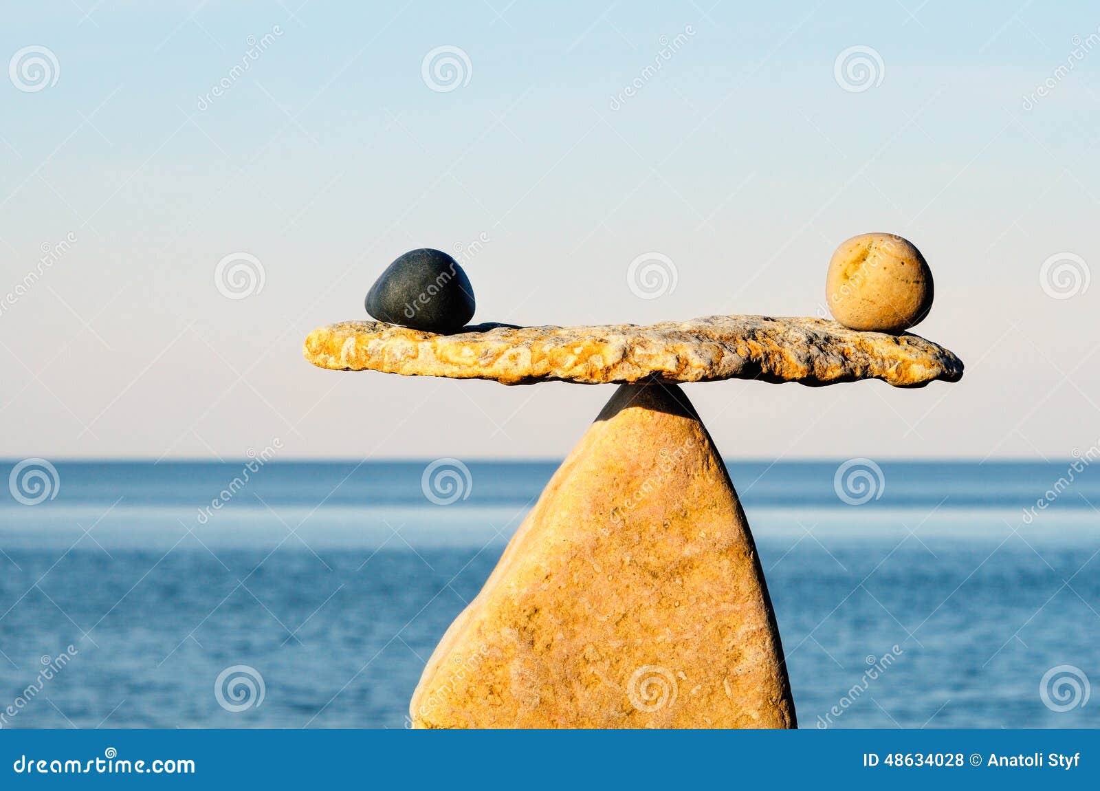 Symbol of Scales on the Seashore Stock Photo - Image of balance, coast ...