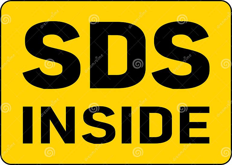 Symbol SDS Inside Sign on White Background Stock Vector - Illustration ...