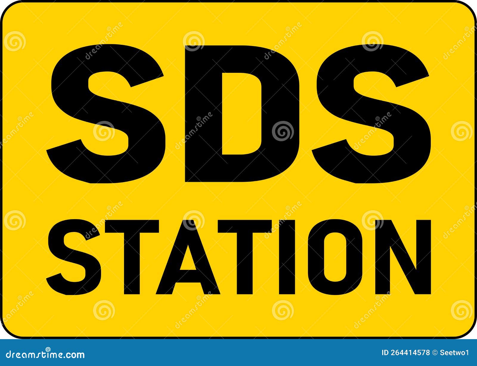 Symbol SDS Station Sign On White Background Vector Illustration ...