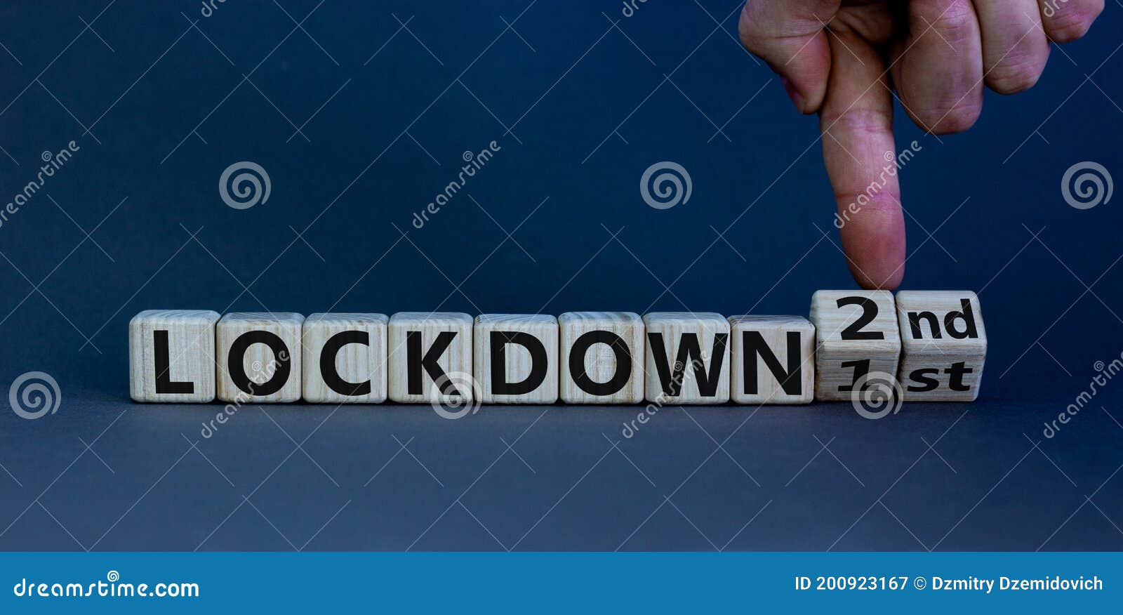 Symbol for a Second Lockdown. Hand Turns Cubes and Changes the ...