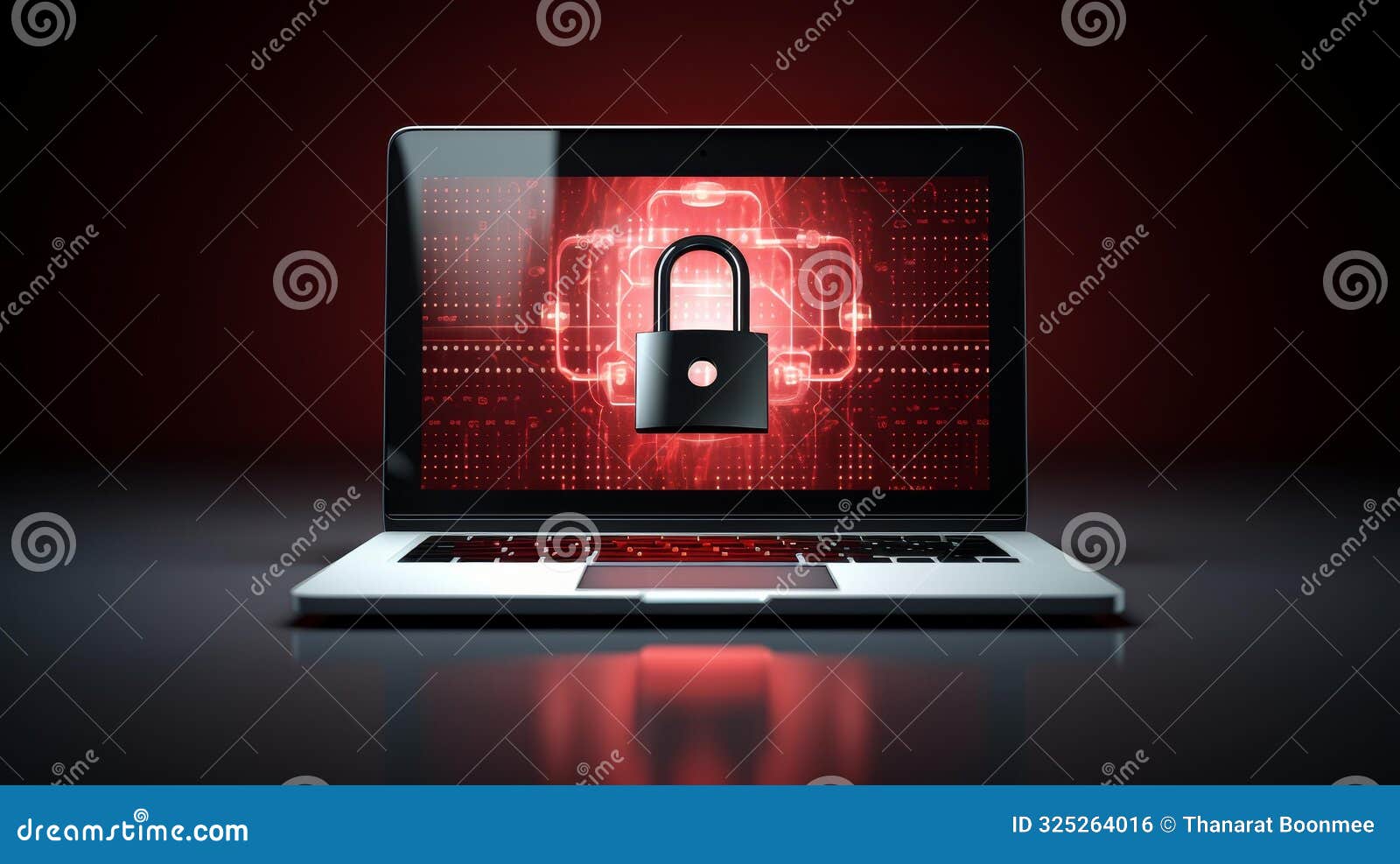 Symbol of Security a Lock Icon on the Computer Screen Ensures Your ...