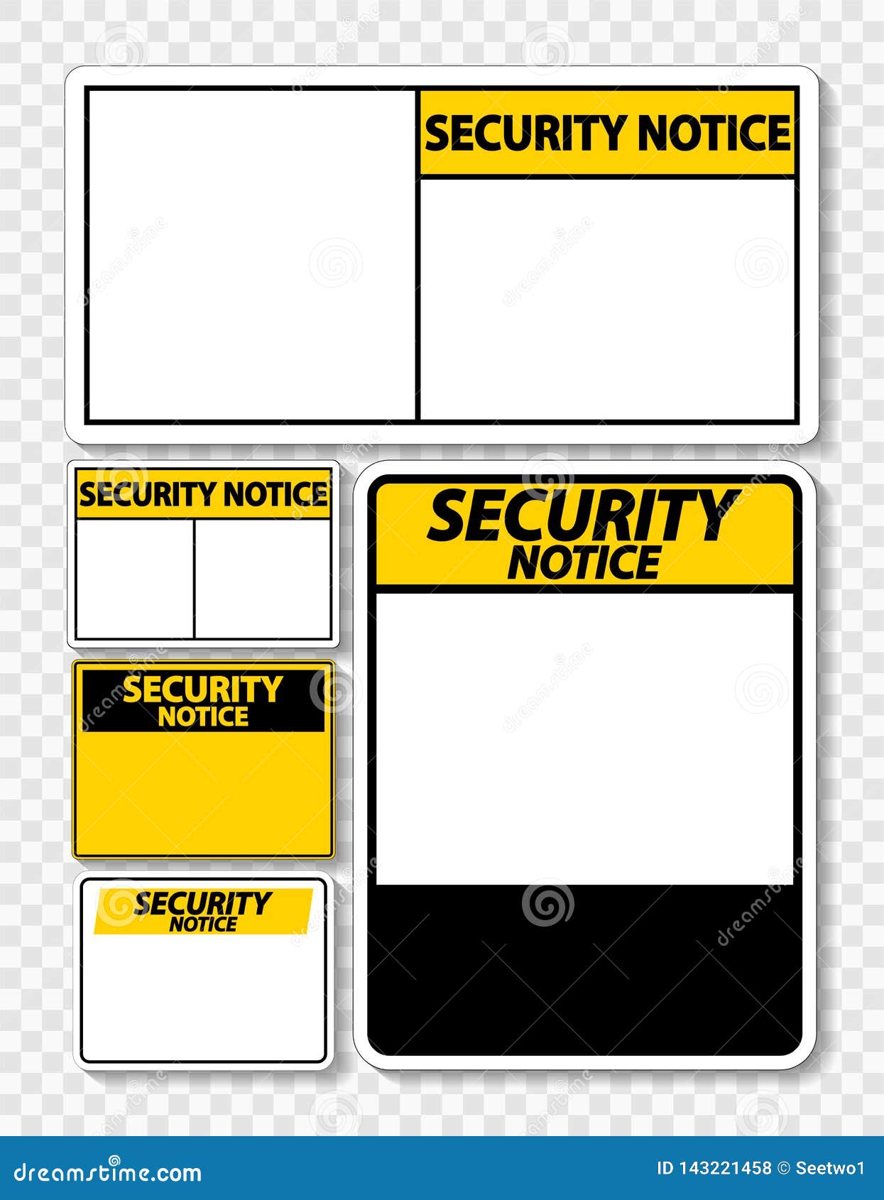 Symbol Security Notice Sign Label on Transparent Background Stock ...