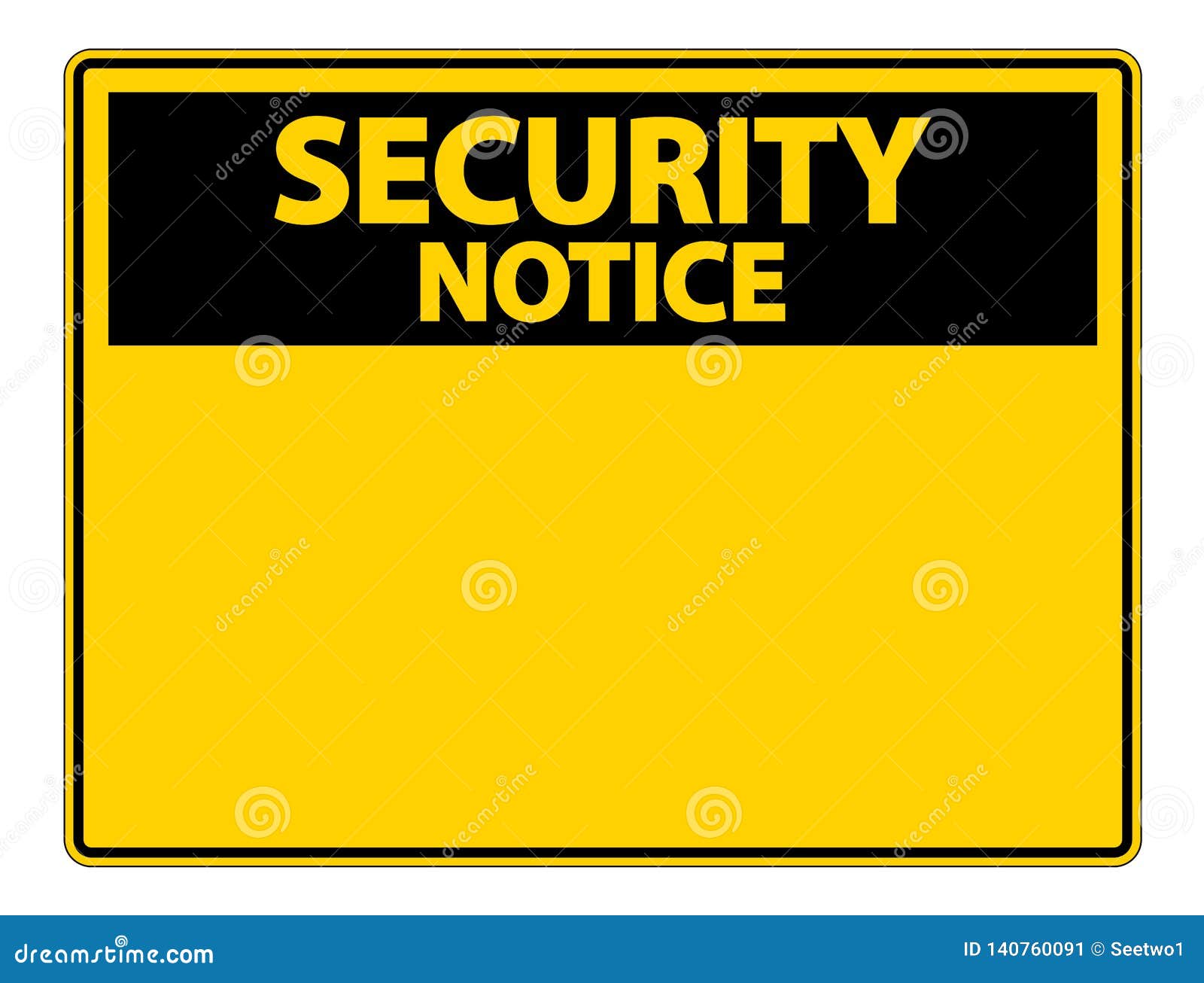 Symbol Security Notice Sign Label on White Background Stock Vector ...