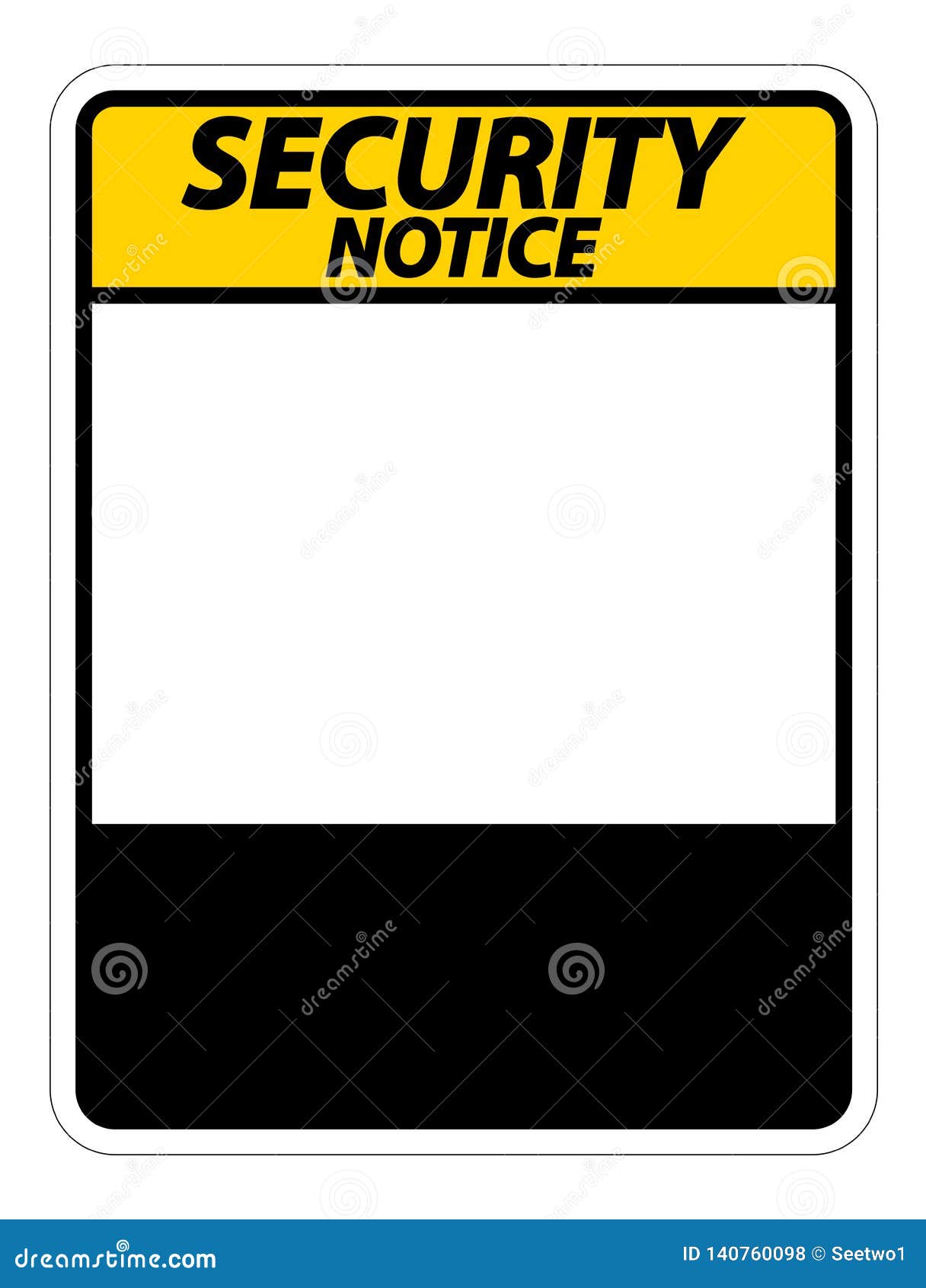 Symbol Security Notice Sign Label on White Background Stock Vector ...