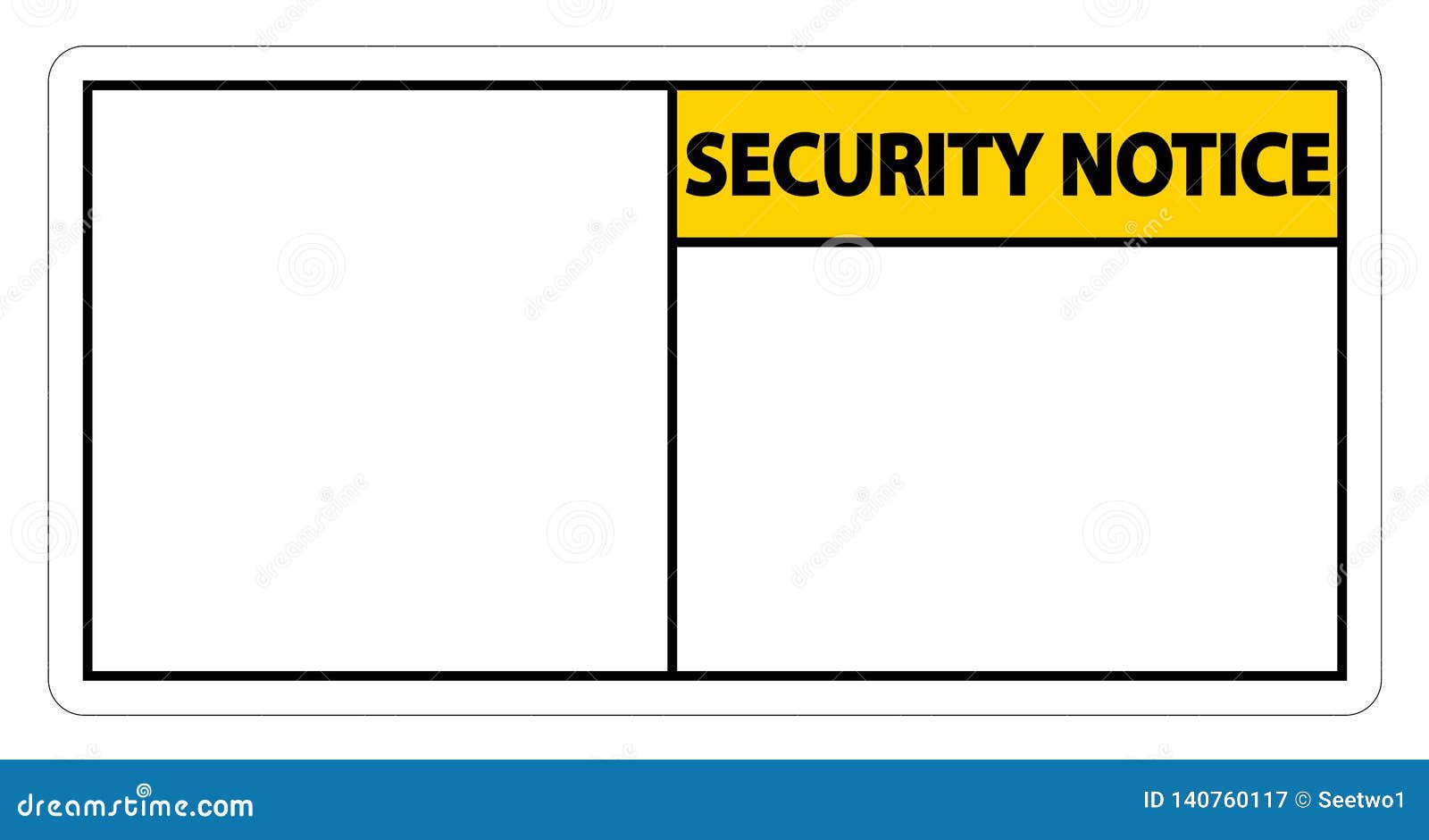 Symbol Security Notice Sign Label on White Background Stock Vector ...