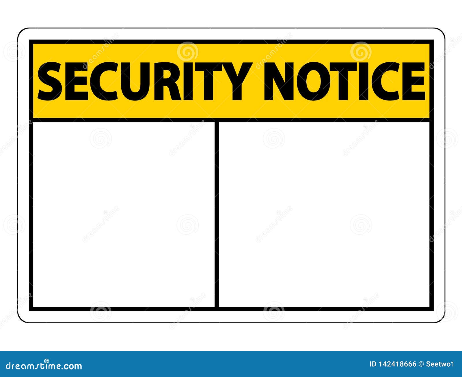 Symbol Symbol Security Notice Sign Label on White Background Stock ...