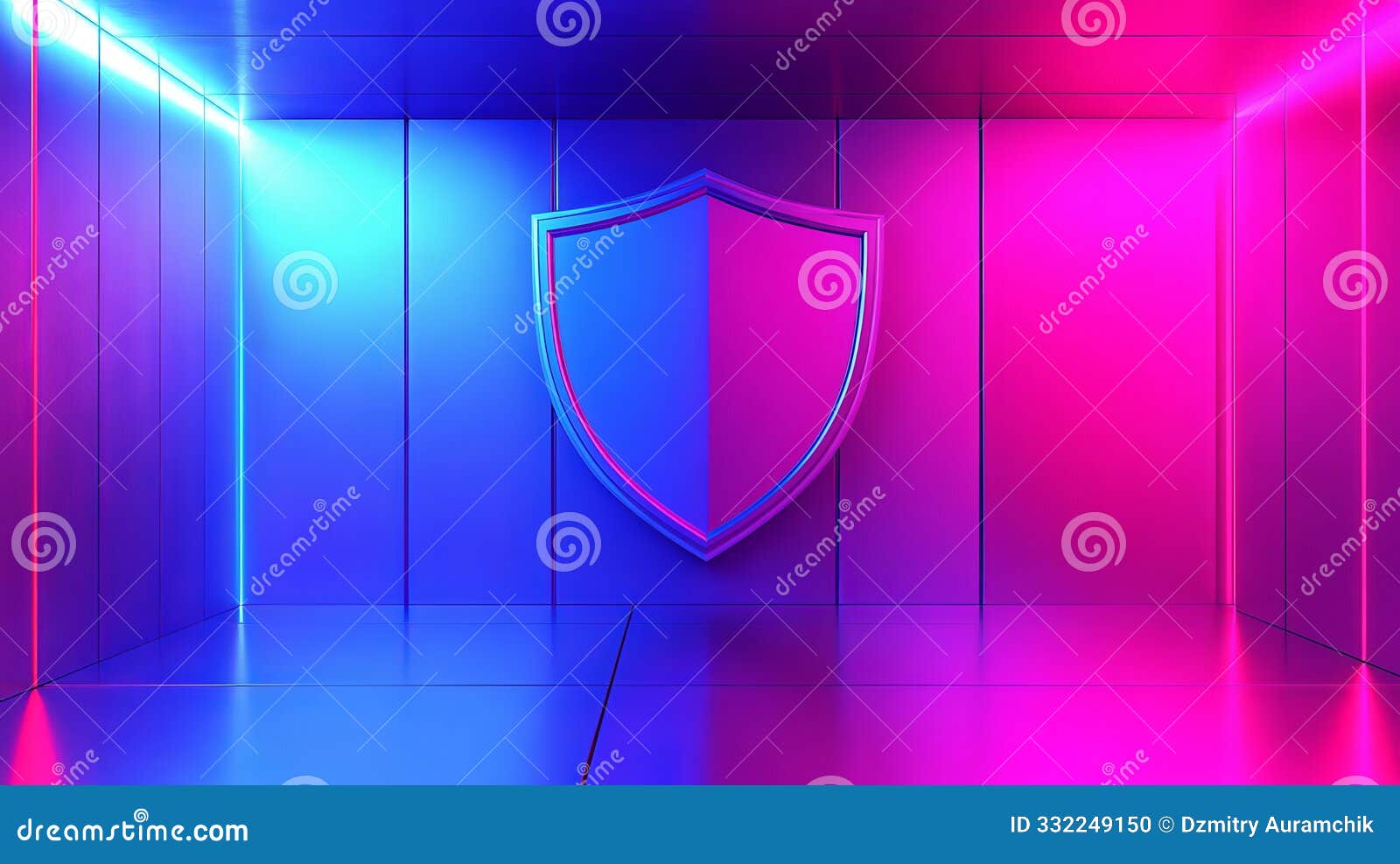 Symbol of Security in the Shape of a Shield in Red and Blue Stock Photo ...