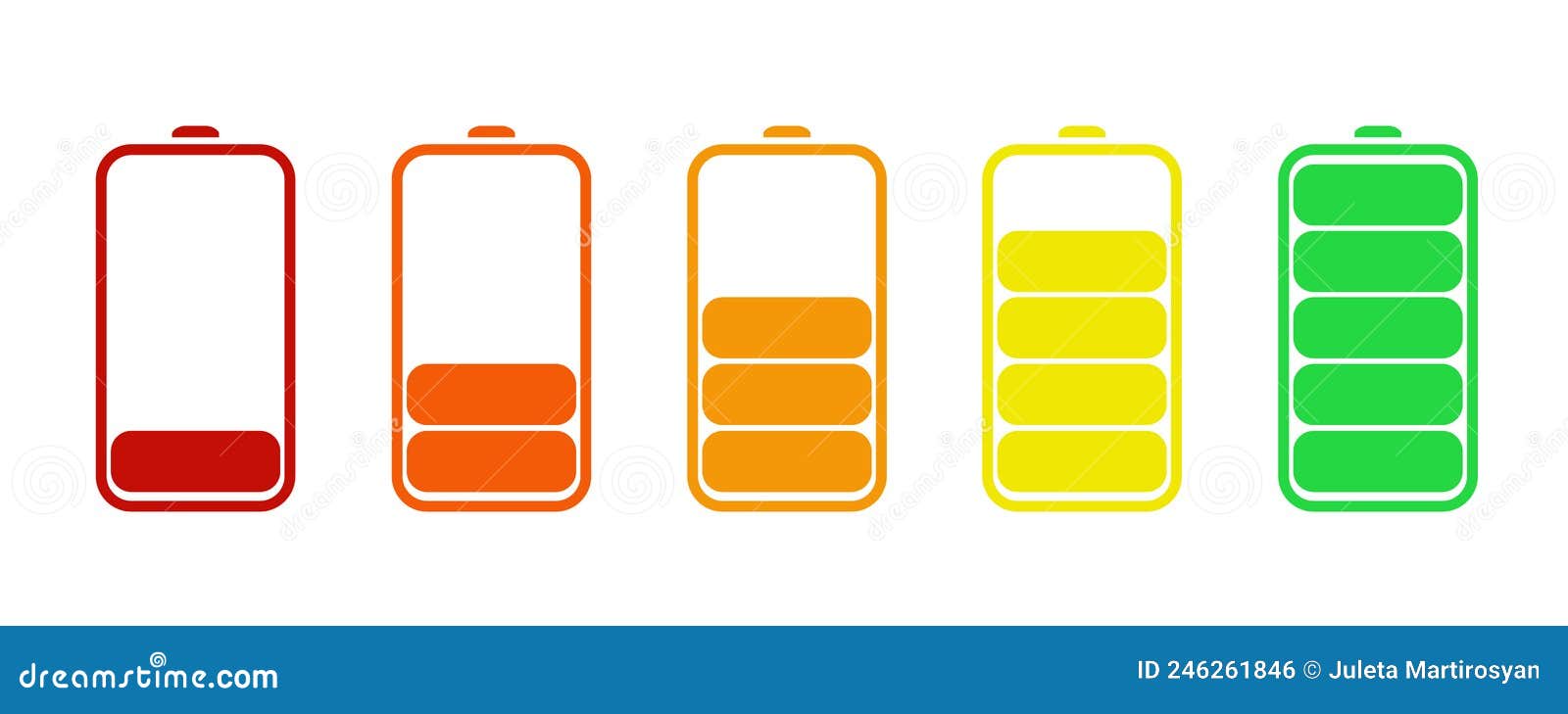 Symbol Set - Akku. Battery on Charge Stock Illustration - Illustration ...