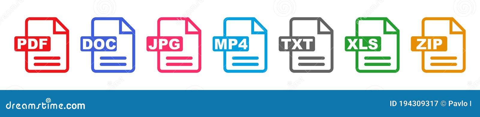 Symbol Set File Formats, File Extensions Diverse Icons Set Isolated ... Symbol Set File Formats, File Extensions Diverse Icons Set Isolated ...