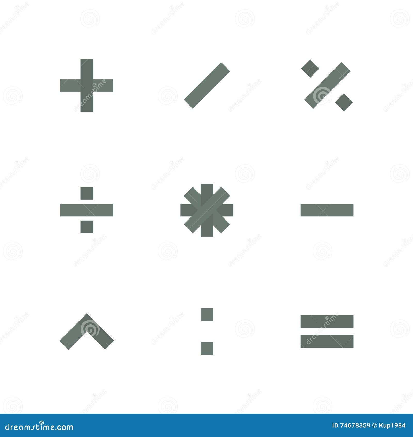 Symbol Set Of Mathematical Operations Vector Illustration Stock