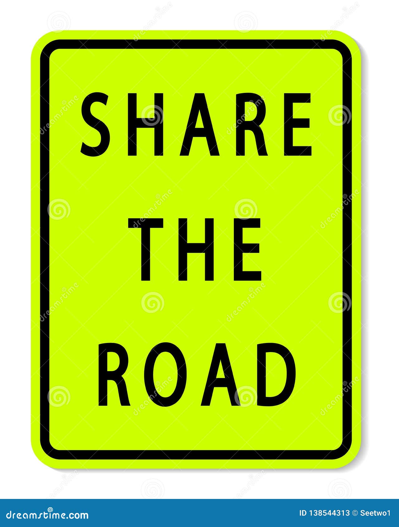 Symbol Share the Road Sign on White Background Stock Vector ...