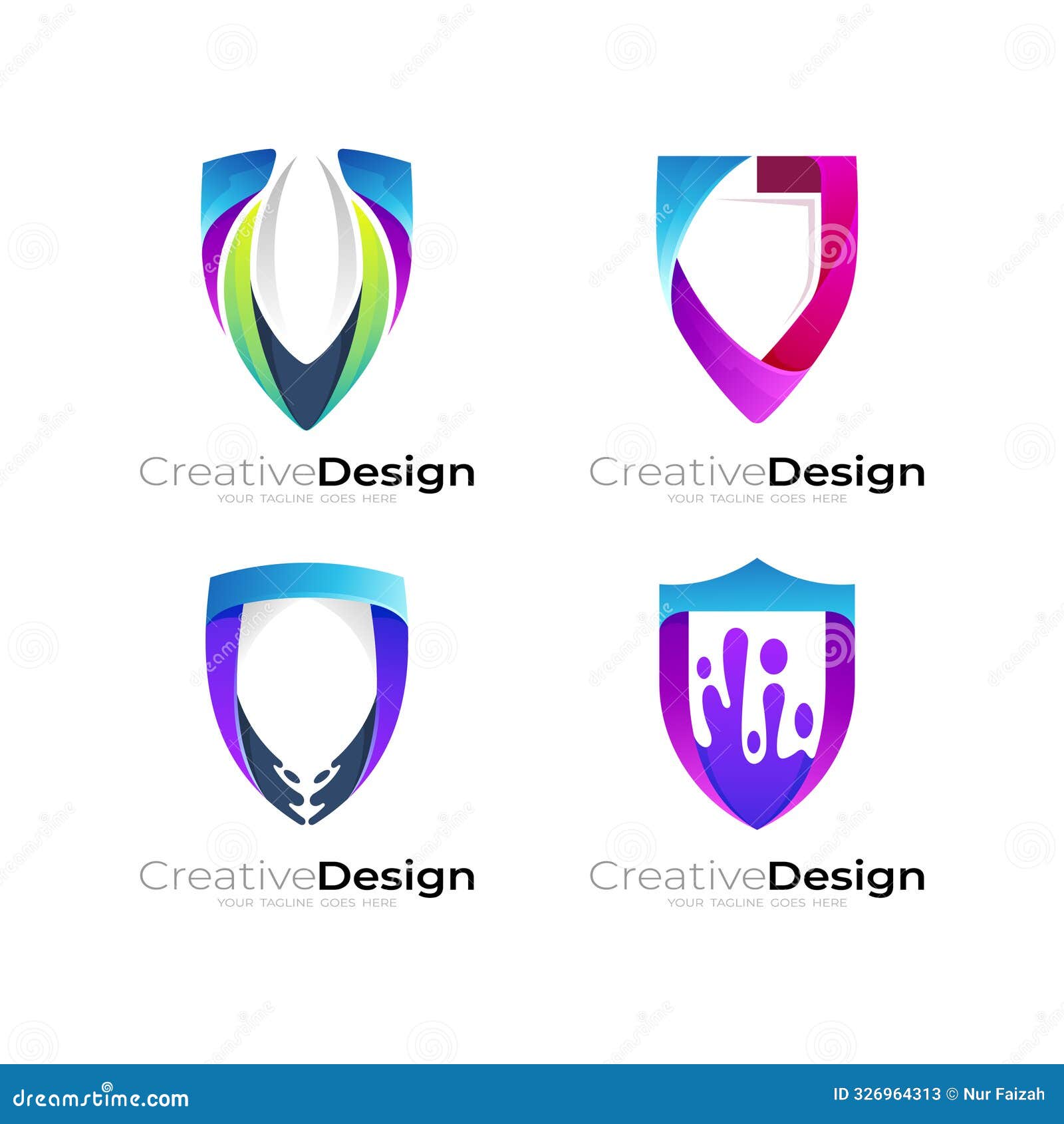 Symbol Shield Logo with Abstract Design, Security Logos Stock Vector ...