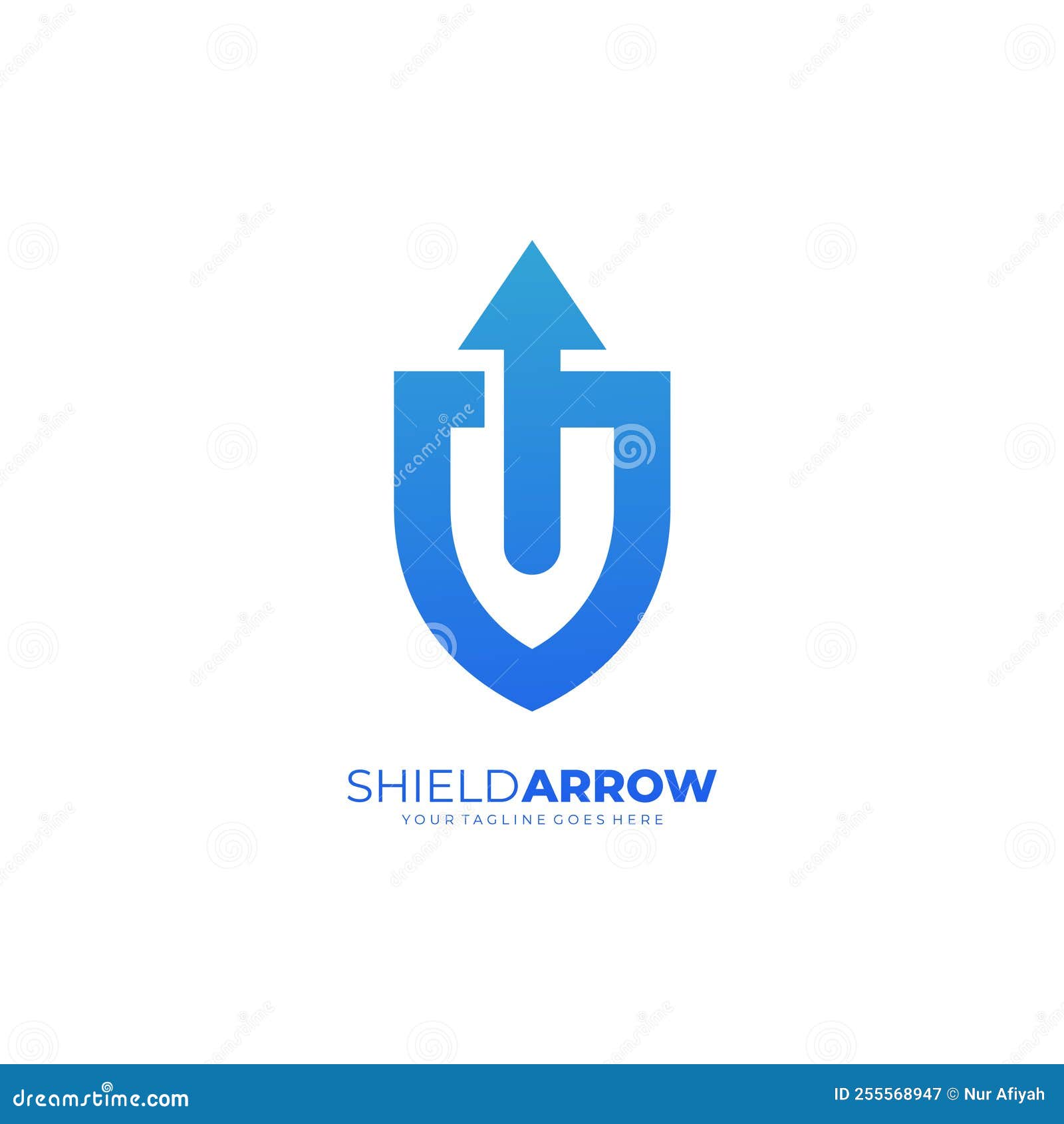 Symbol Shield Logo with Arrow Design, Simple Icon Template Stock Vector ...