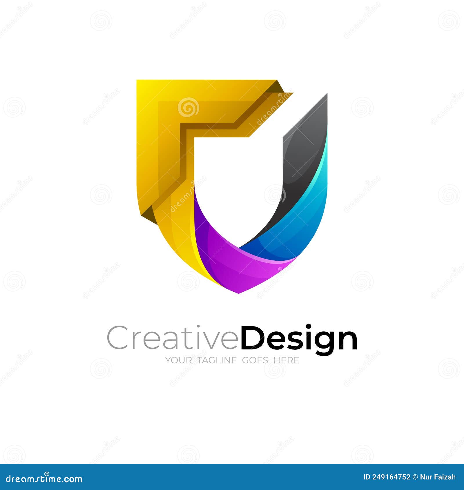 Symbol Shield Logo with Security Design Template, Arrow Stock Vector ...