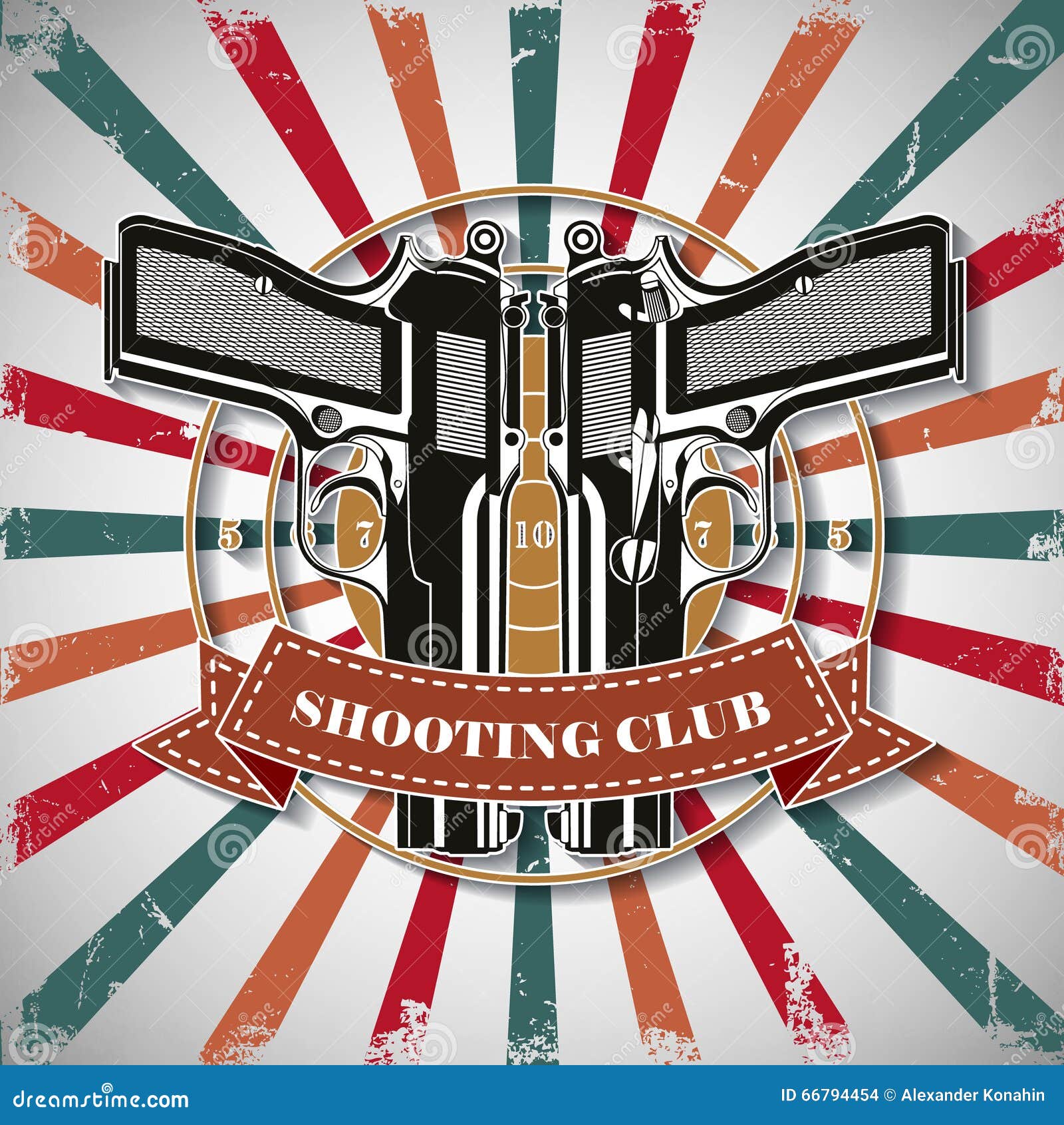 Symbol shooting club stock vector. Illustration of weapon - 66794454