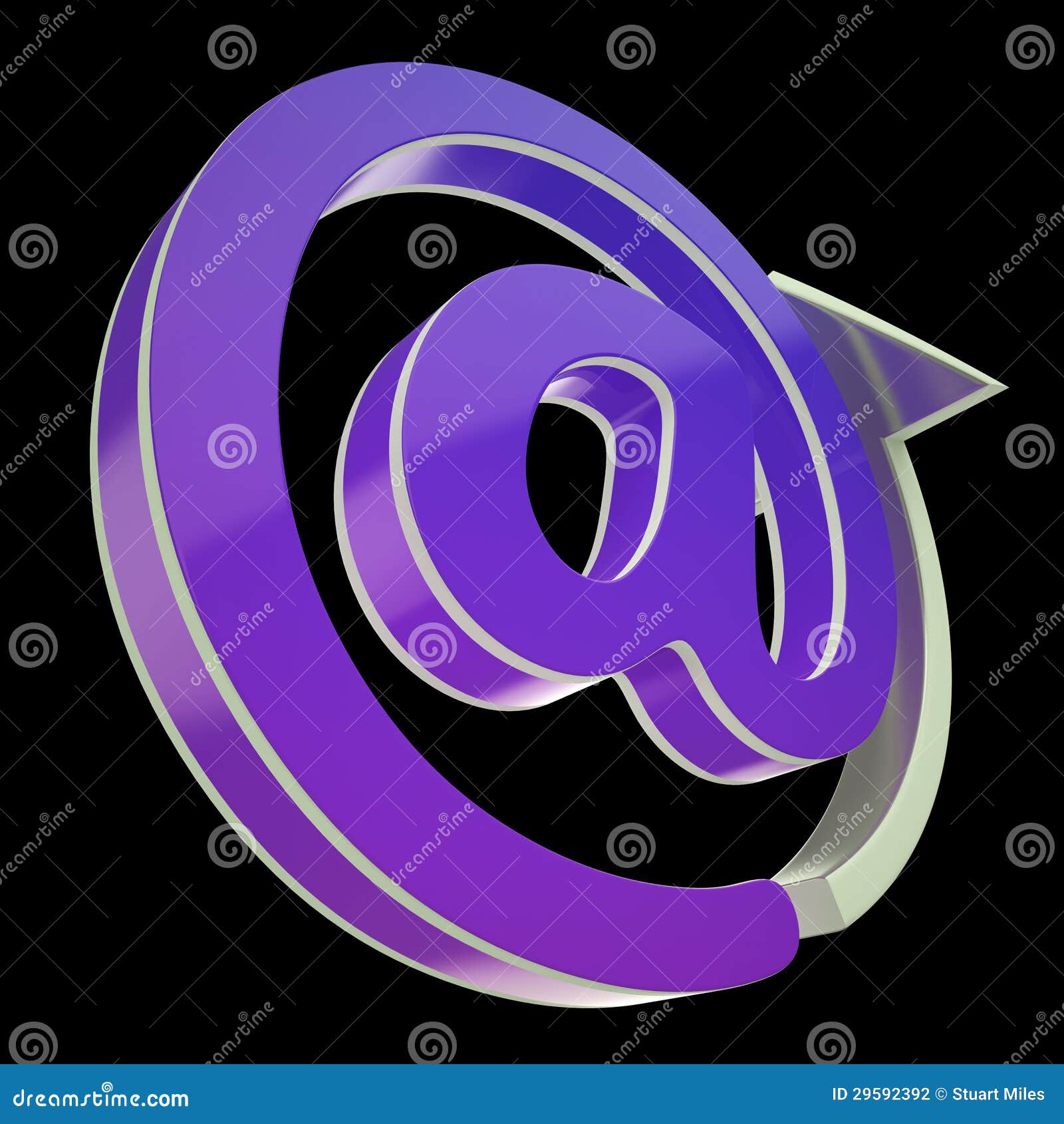 At-Symbol Shows E-mailing To Communicate at Office Stock Illustration ...