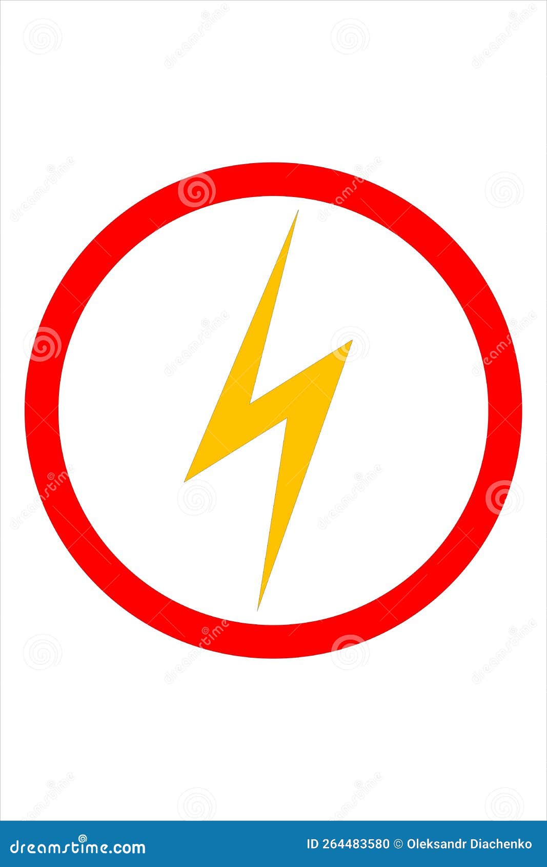 A Symbol Sign Electricity Voltage in Red Warning Circle Stock Vector ...