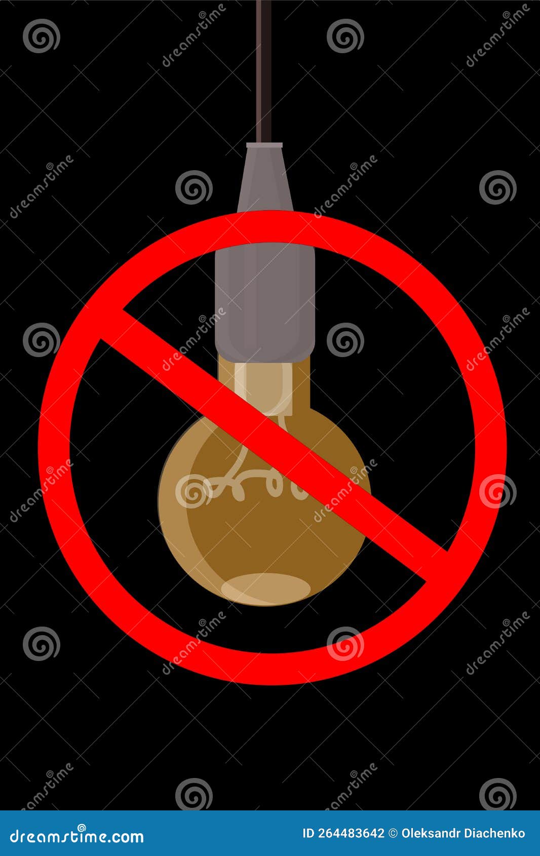 A Symbol Sign No Light in Red Circle Stock Vector - Illustration of ...