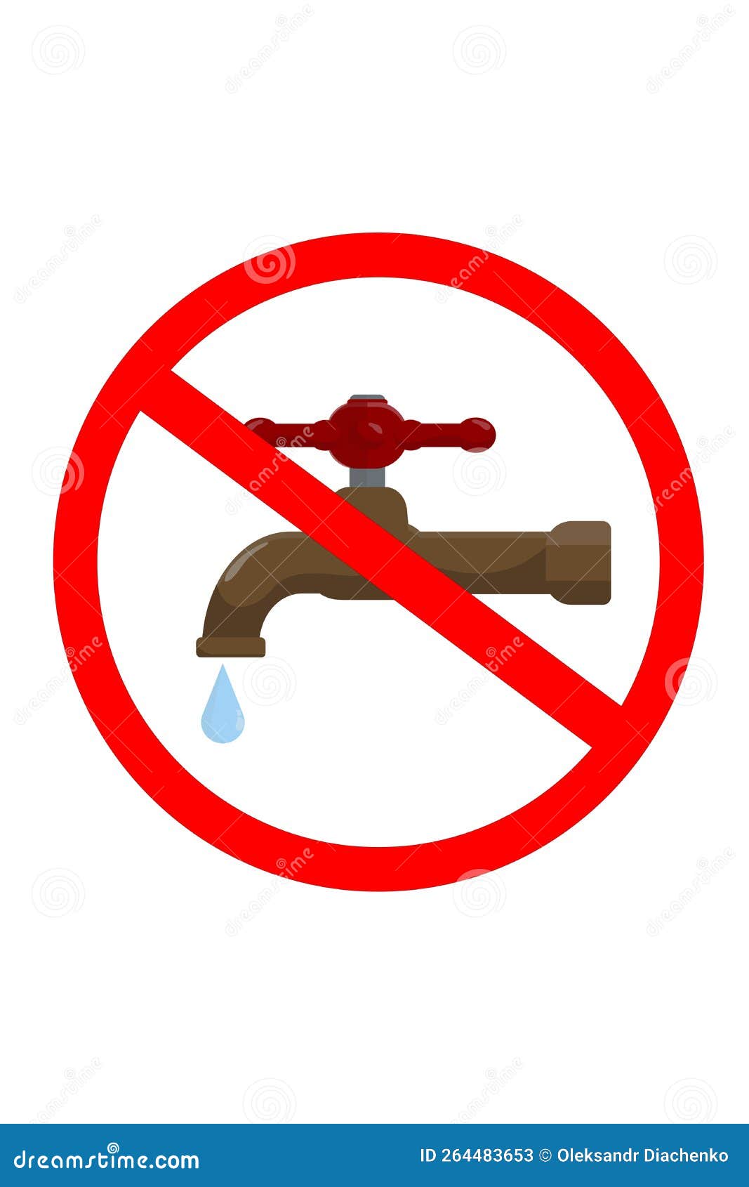 A Symbol Sign No Water in Red Circle Stock Vector - Illustration of ...