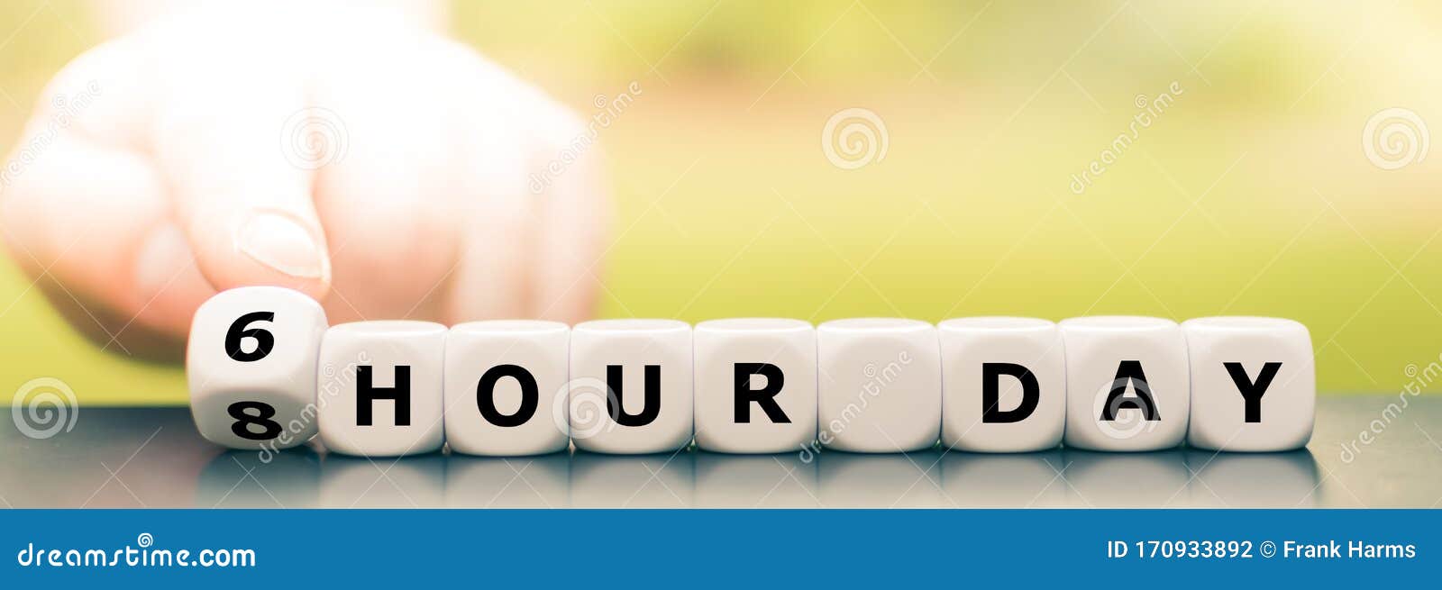 Symbol for a Six Hour Workday. Stock Photo - Image of dice, 40hour ...