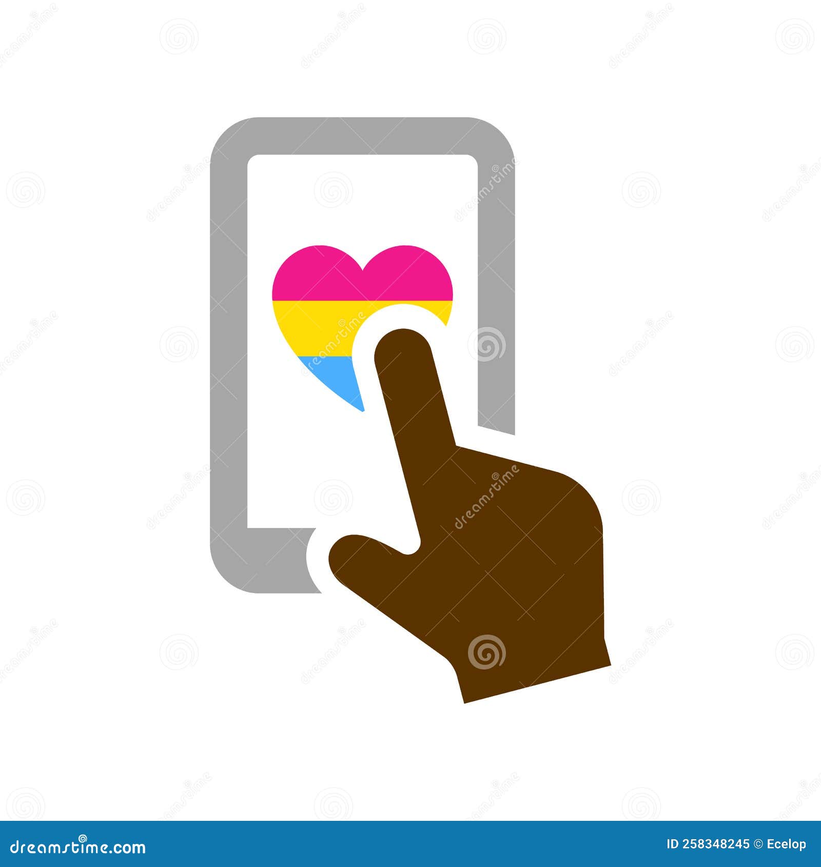 Pansexuality Symbol Hand Drawn With Black Ink Brush Stroke. LGBTQ ...