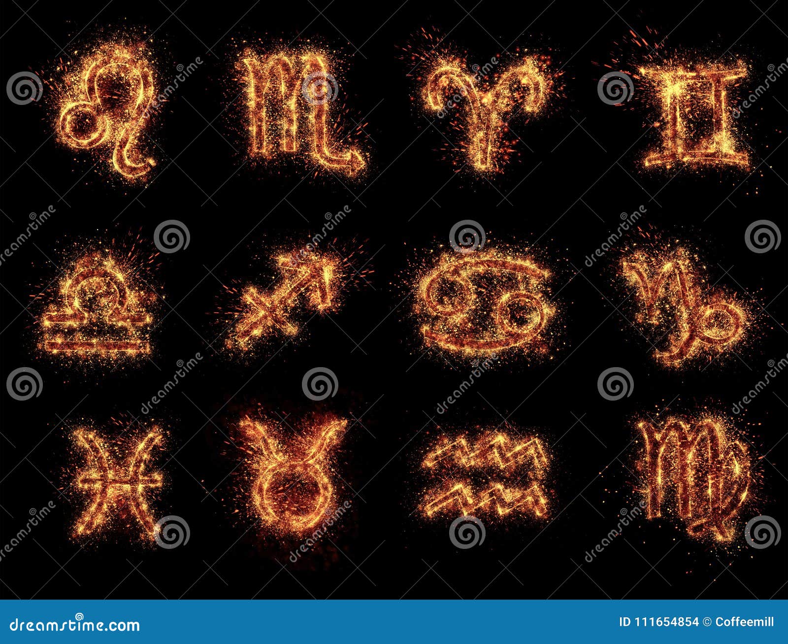 Symbol Spark is Isolated on Black Stock Photo - Image of pisces ...