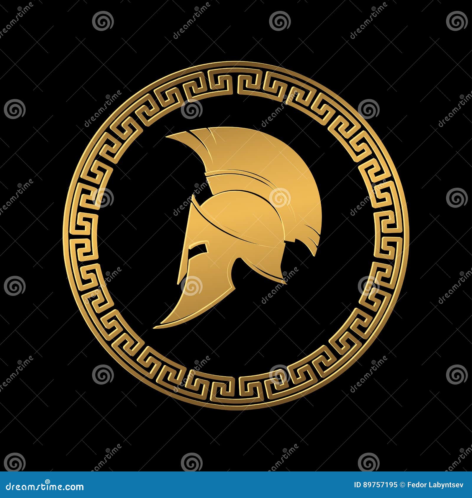 Symbol a Spartan Helmet, an Ornament in the Greek Style. Stock Vector ...