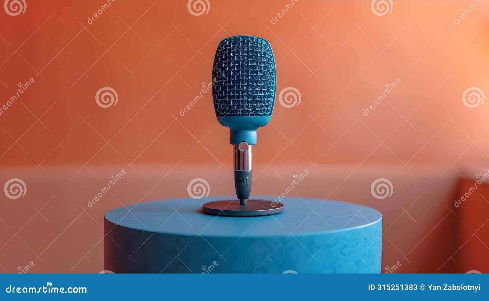 Symbol of Speech: Minimalist Mic on Debate Podium. Concept Podium ...