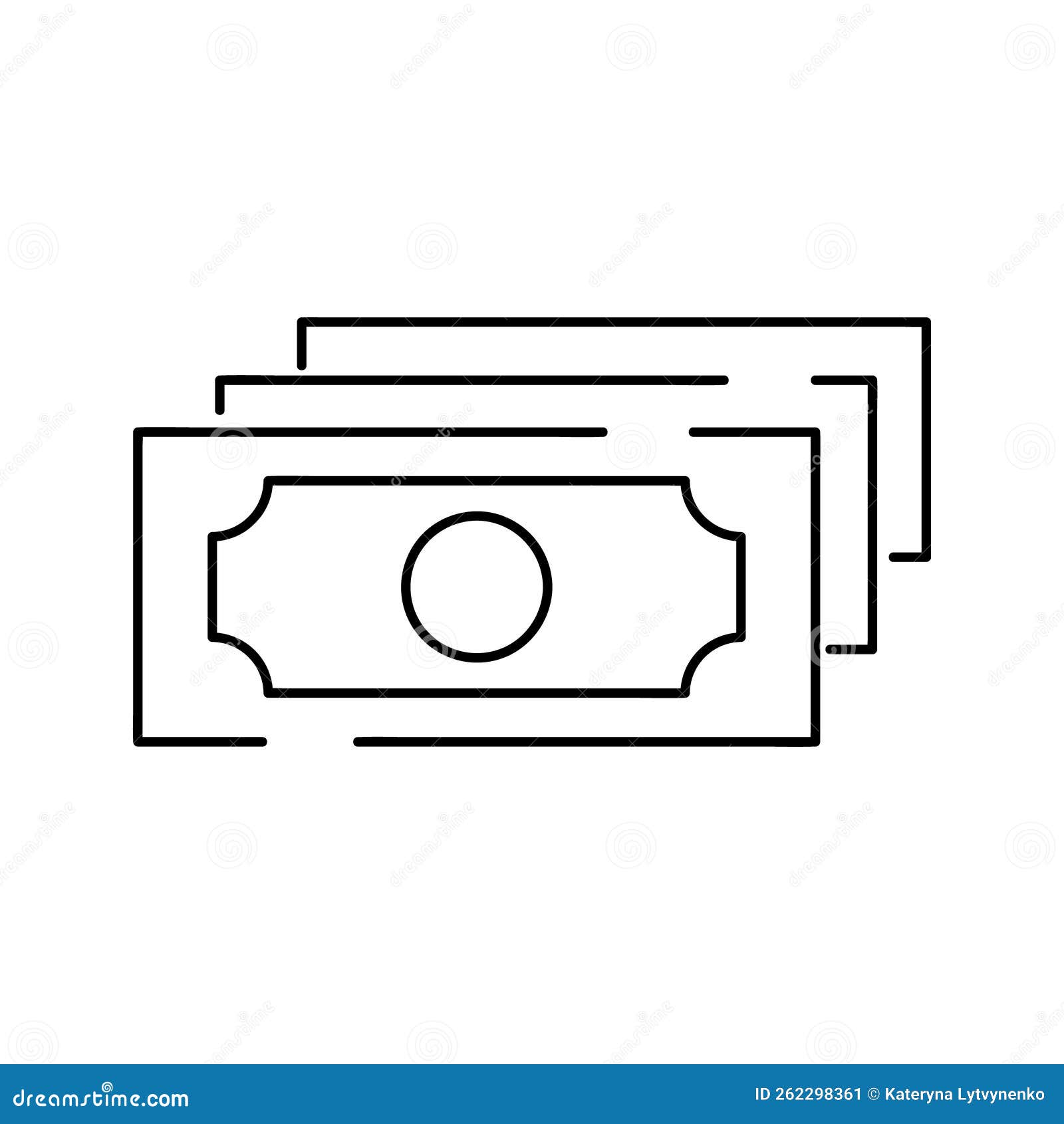 Symbol Stack of Money Banknotes. Vector Flat Line Icon Stock Vector ...