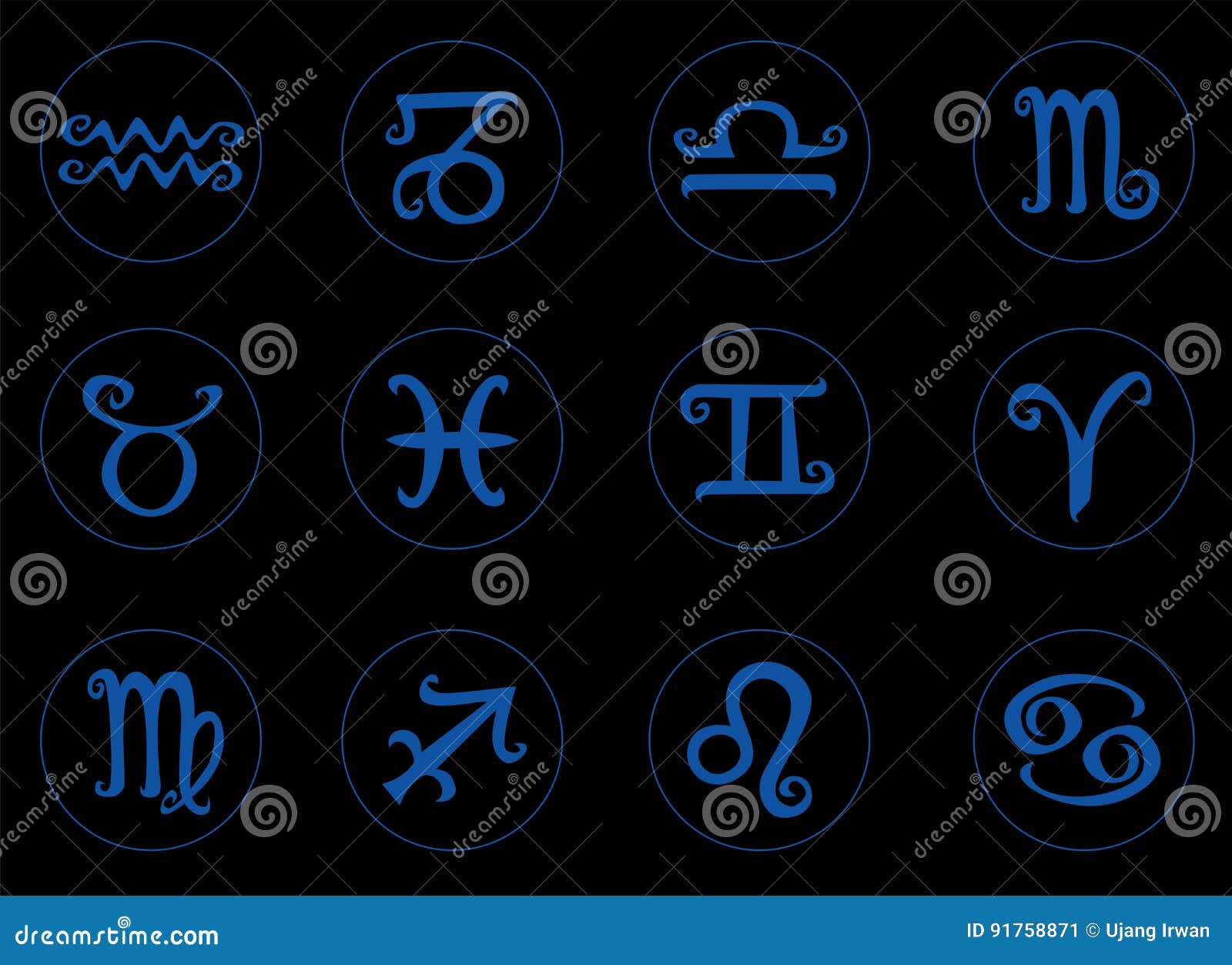 Symbol-Sternzeichen vektor abbildung. Illustration von horoskop - 91758871