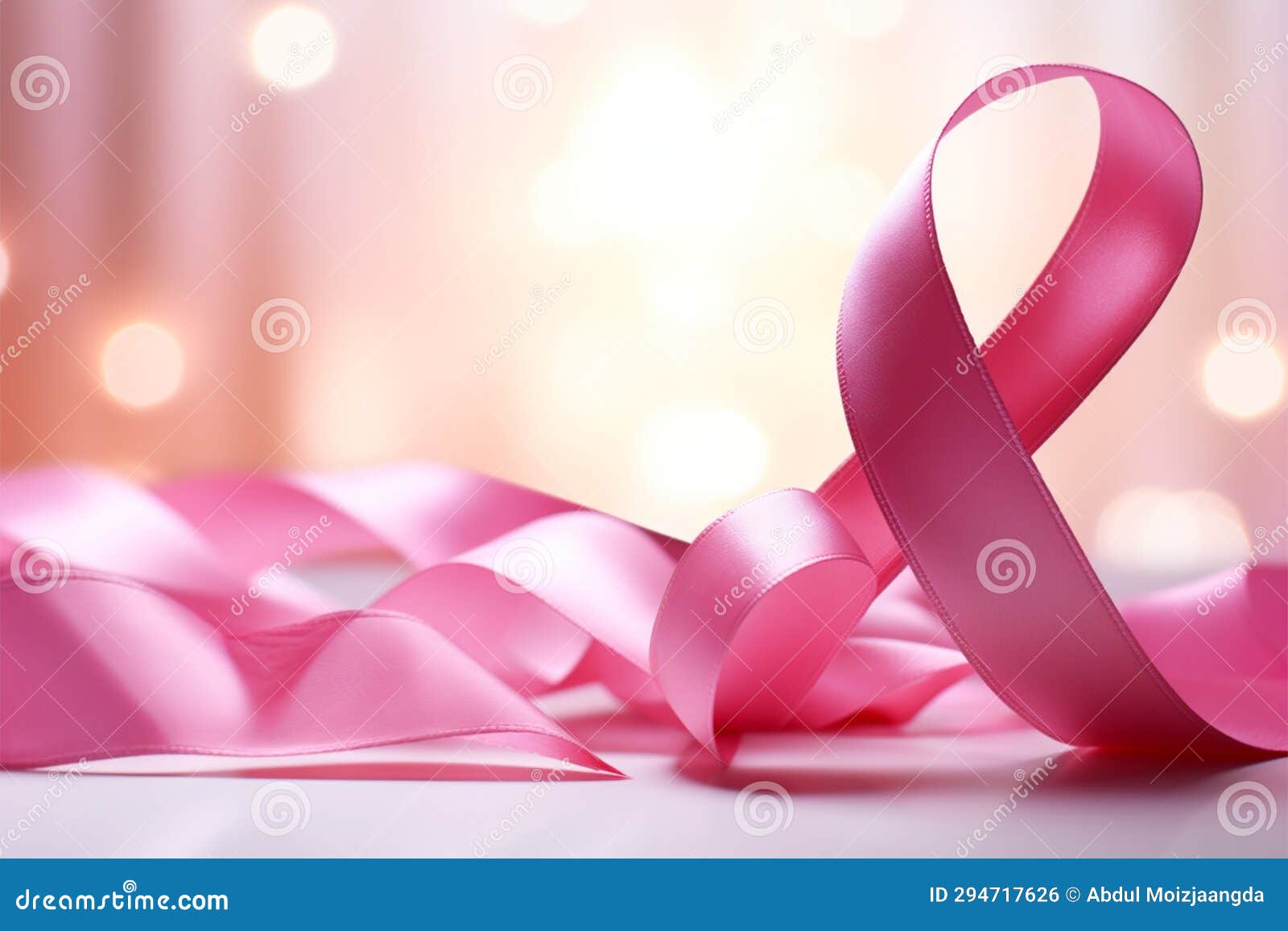 A Symbol of Strength a Pink Ribbon Displayed on White Stock ...