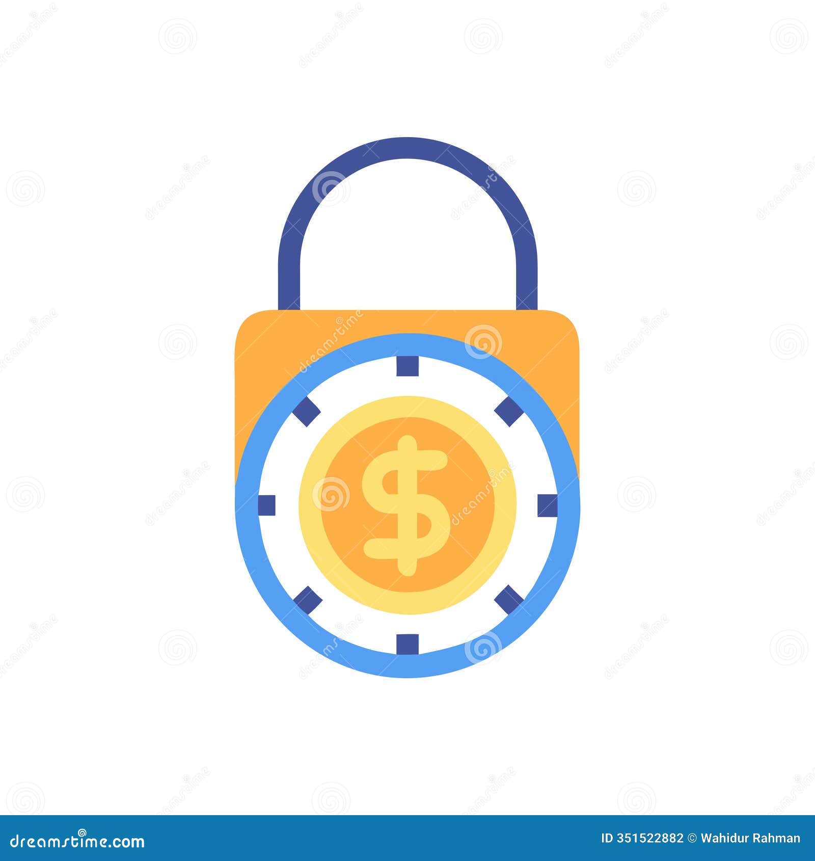 Stylish Coin Lock Symbol stock illustration. Illustration of design ...