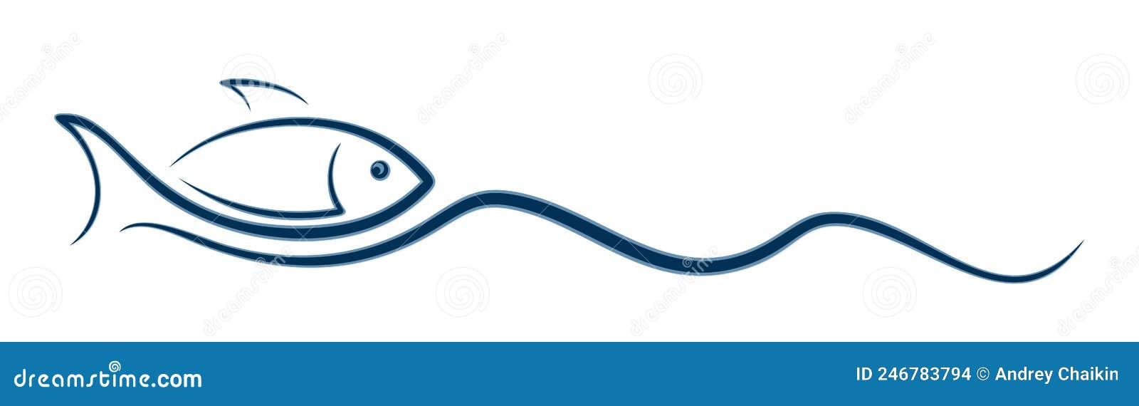 The Symbol of Fish with Wave. Stock Vector - Illustration of fish, sign ...