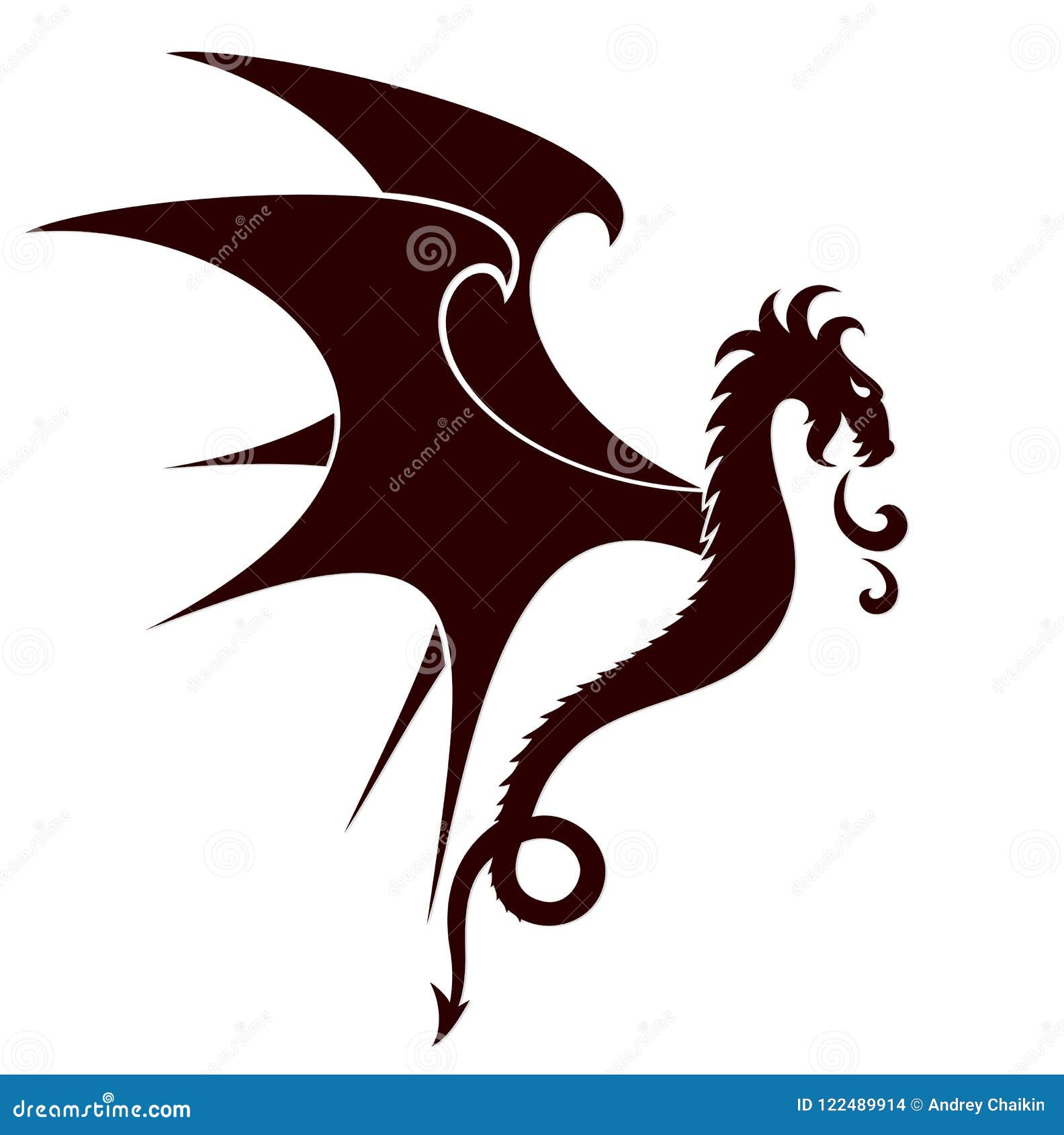 A Dragon Symbol. stock vector. Illustration of fantastic - 122489914