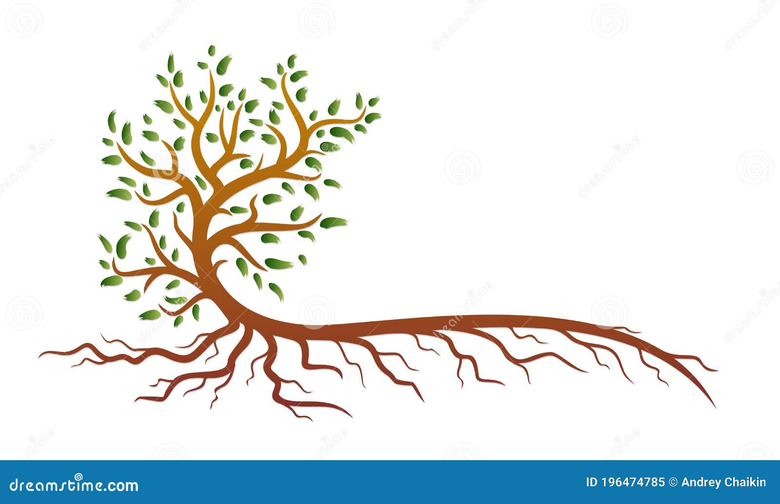 A Symbol of a Stylized Tree with Roots. Stock Vector - Illustration of ...